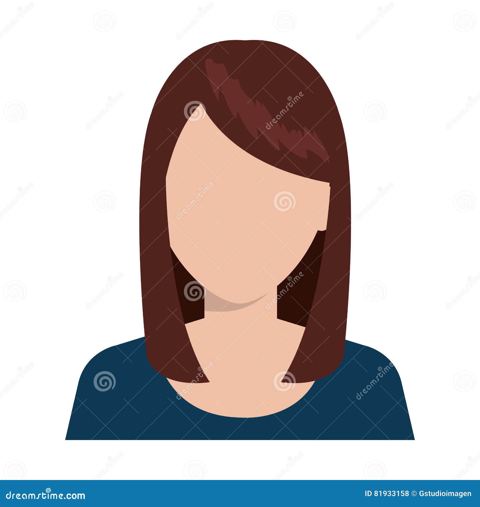 Young Executive Woman Profile Icon. Stock Vector - Illustration of head ...