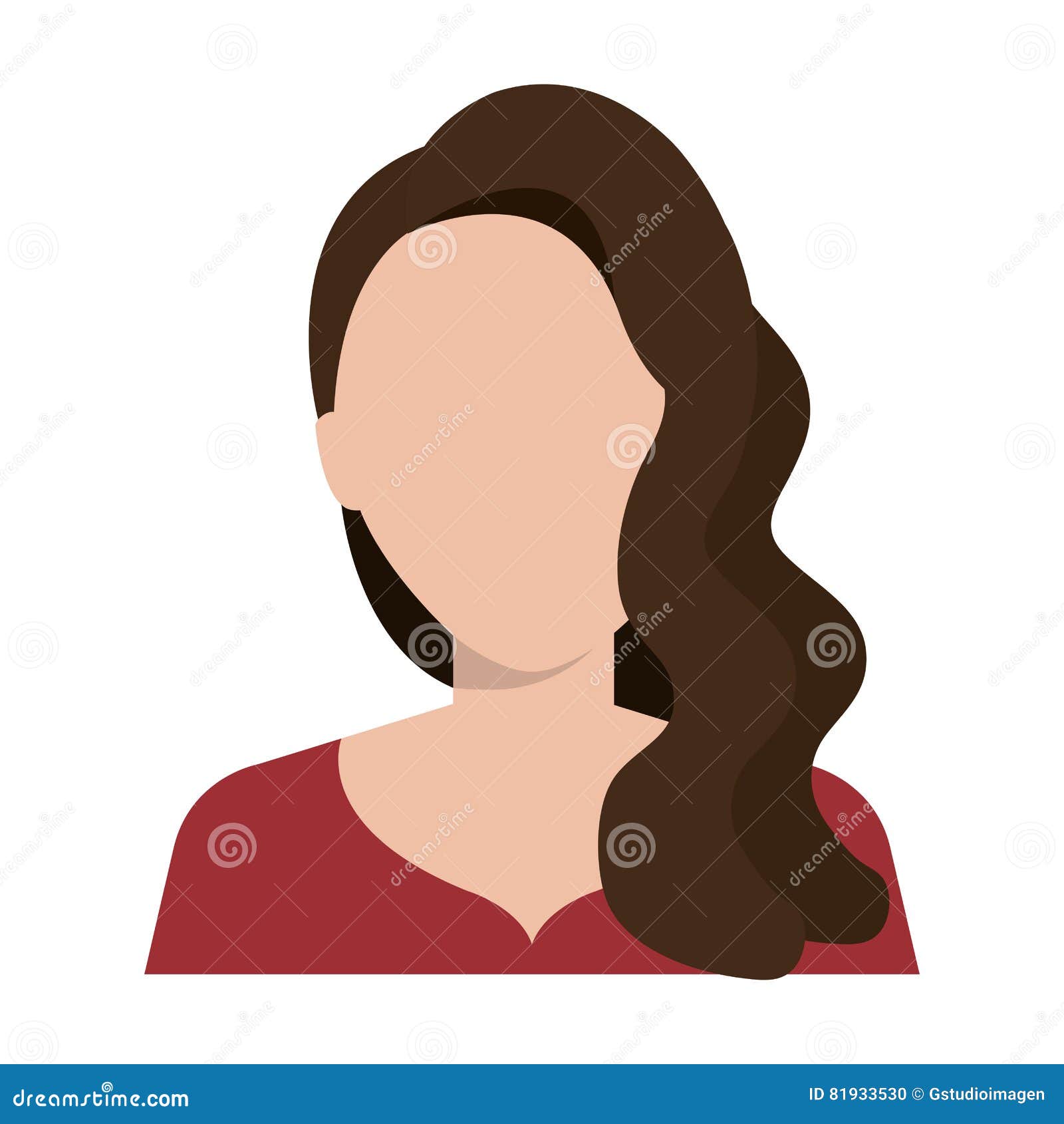 Young Executive Woman Profile Icon. Stock Vector - Illustration of ...