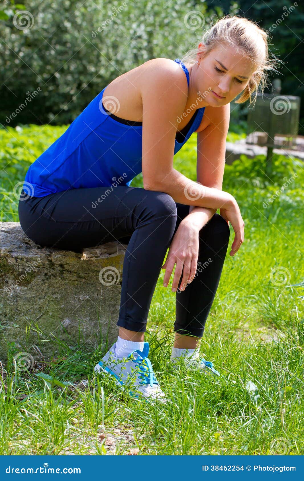 Young, exhausted woman stock photo. Image of exercise - 38462254