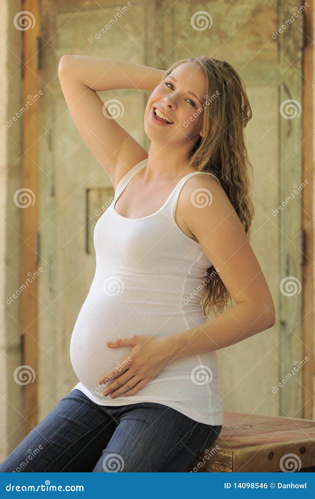 Young Expecting Mother in Garden Stock Photo - Image of family, healthy ...