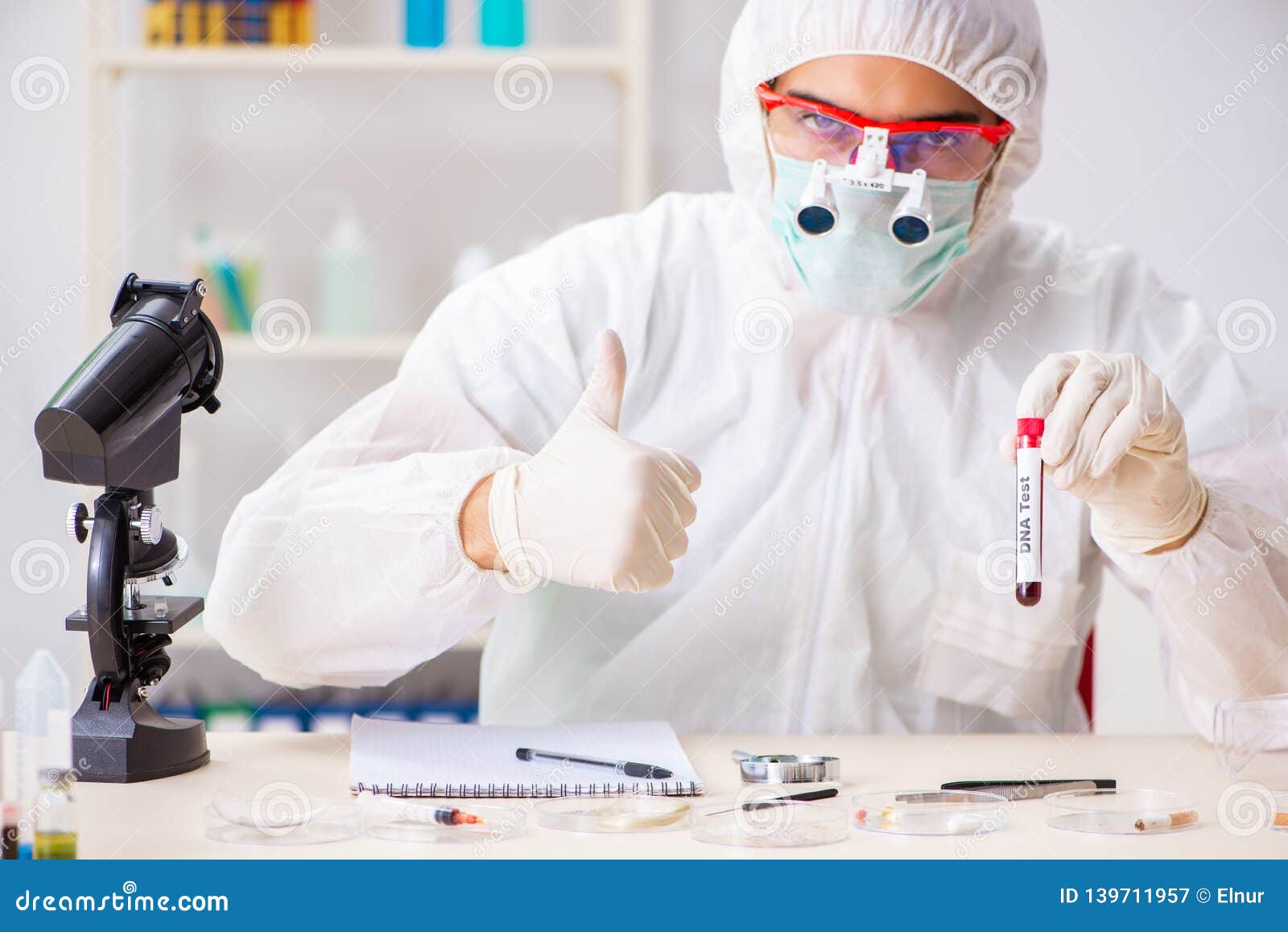 The Young Expert Criminologist Working in the Lab Stock Image - Image ...
