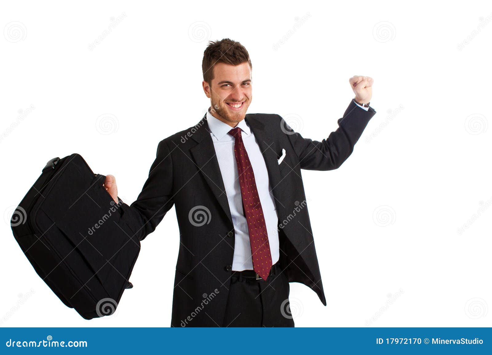 Exultant Businessman Giving A Double Thumbs Up Stock Image ...