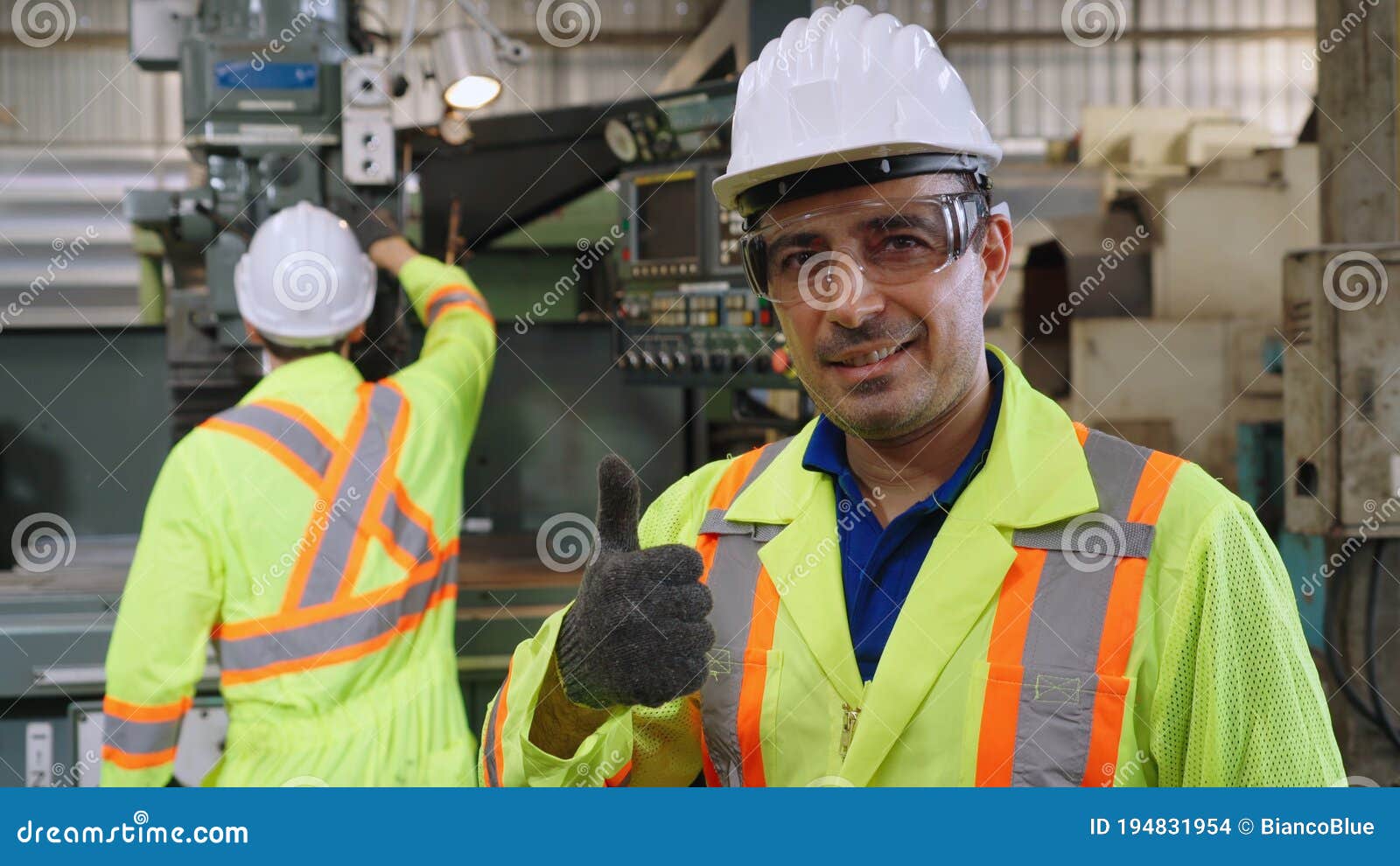 Young Factory Worker or Engineer Close Up Portrait in Factory Stock ...