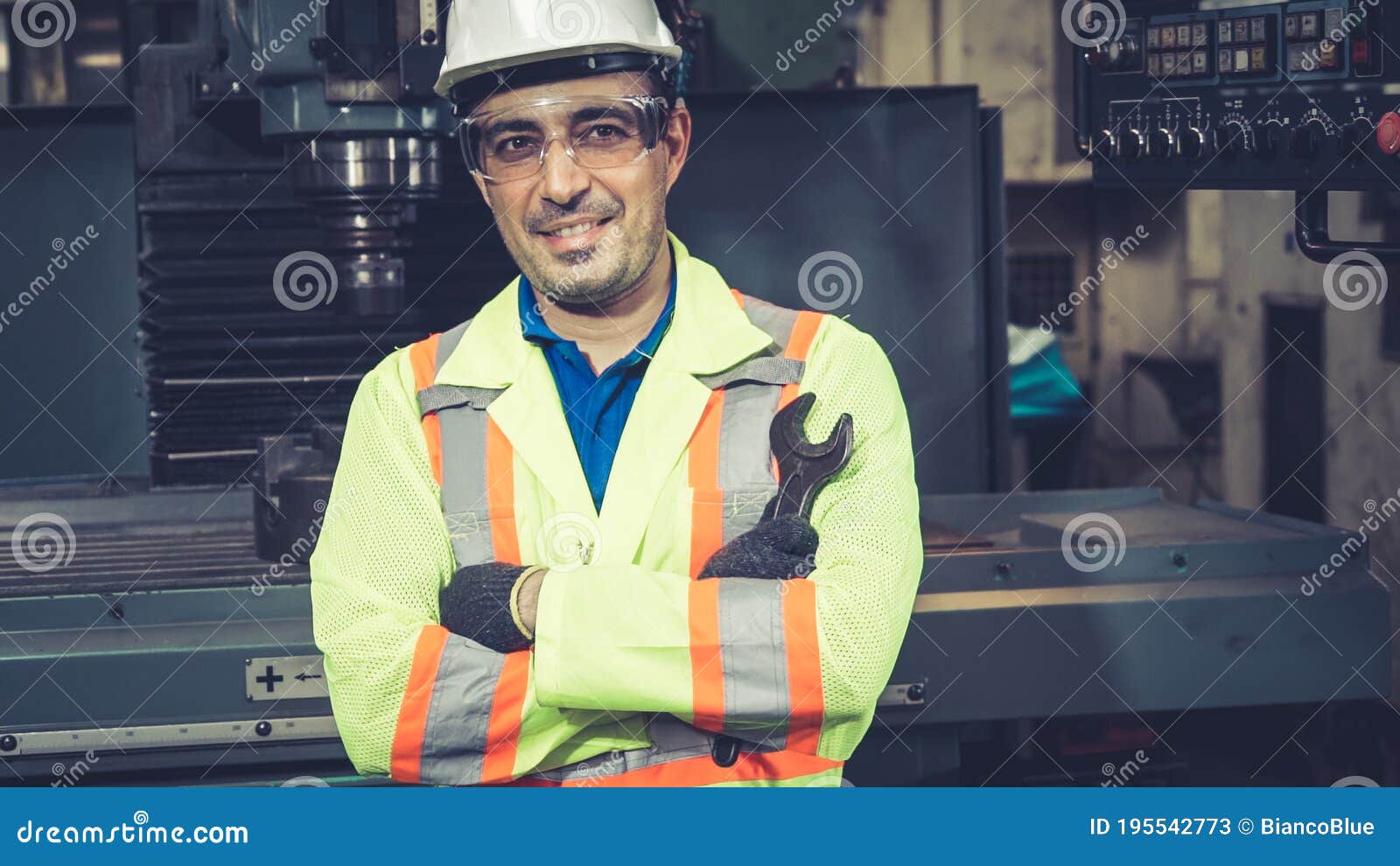 Young Factory Worker or Engineer Close Up Portrait in Factory Stock ...