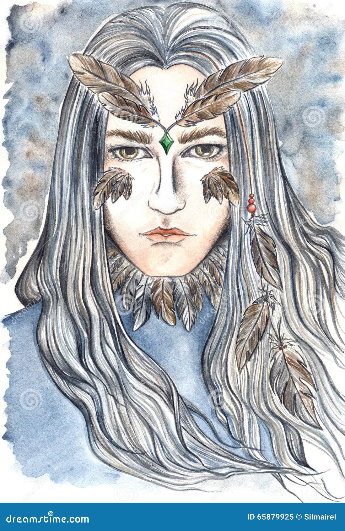 Young Falcon Eagle Man Werewolf Fantasy Portrait Stock Illustration ...