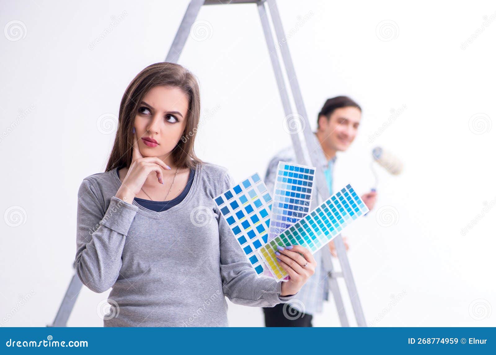 Young Family Doing Renovation at Home Stock Image - Image of builder ...