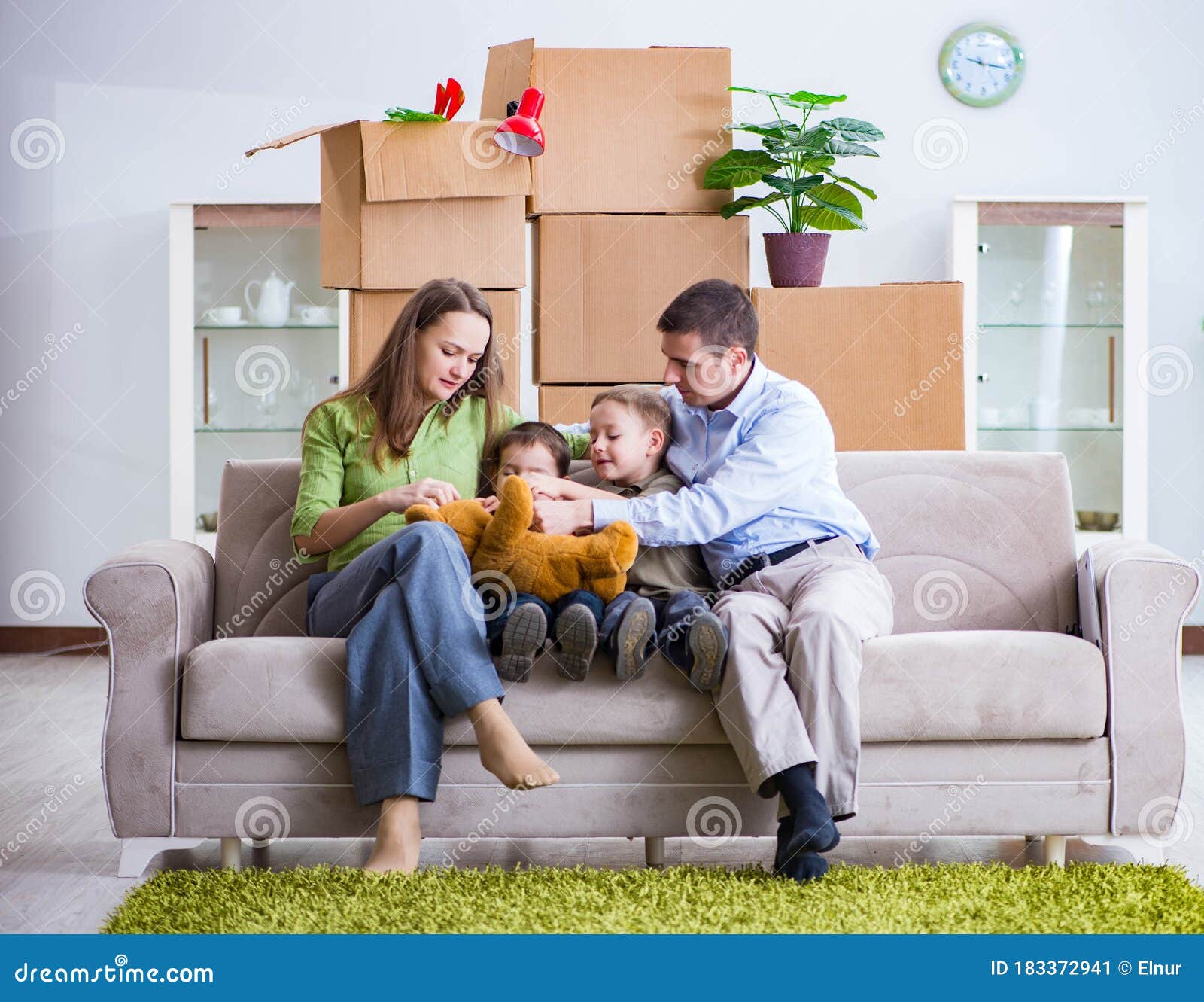 Young Family Enjoying Time at Home Stock Image - Image of child, happy ...