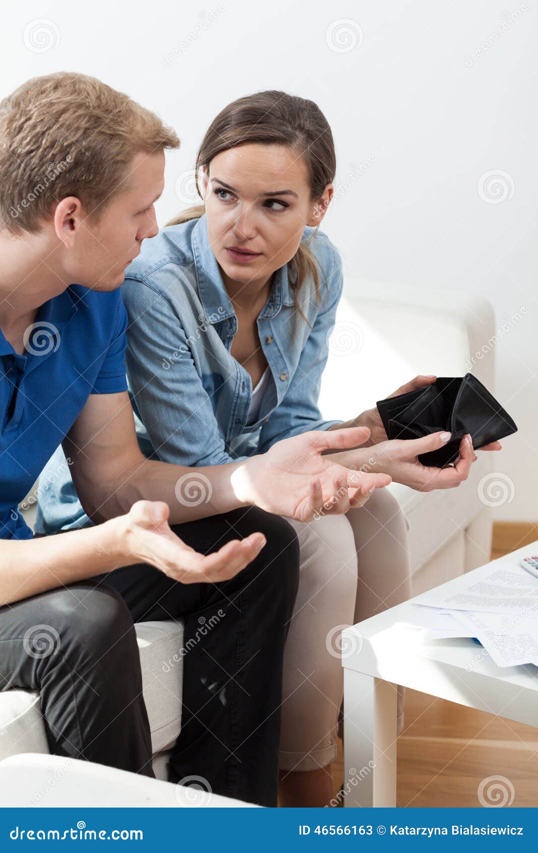 Young Family Having Financial Troubles Stock Image - Image of empty ...