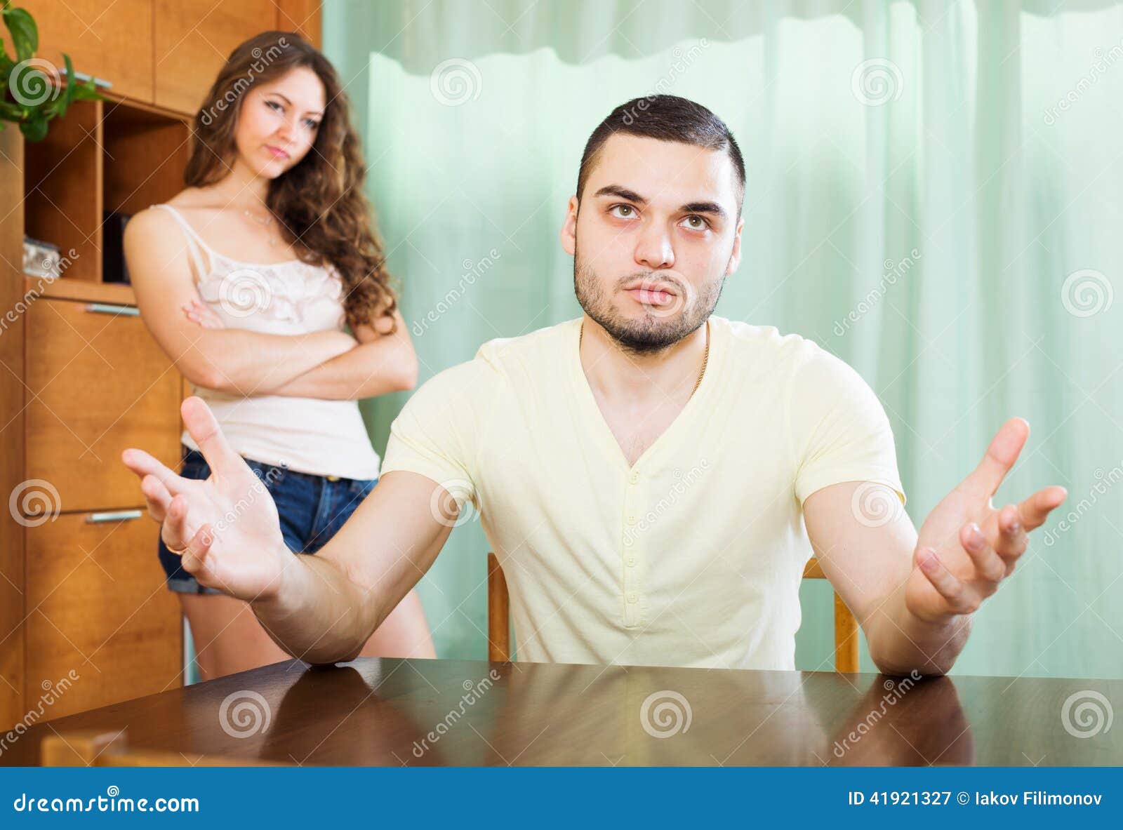 Young Family Having Quarrel Stock Image - Image of force, crying: 41921327