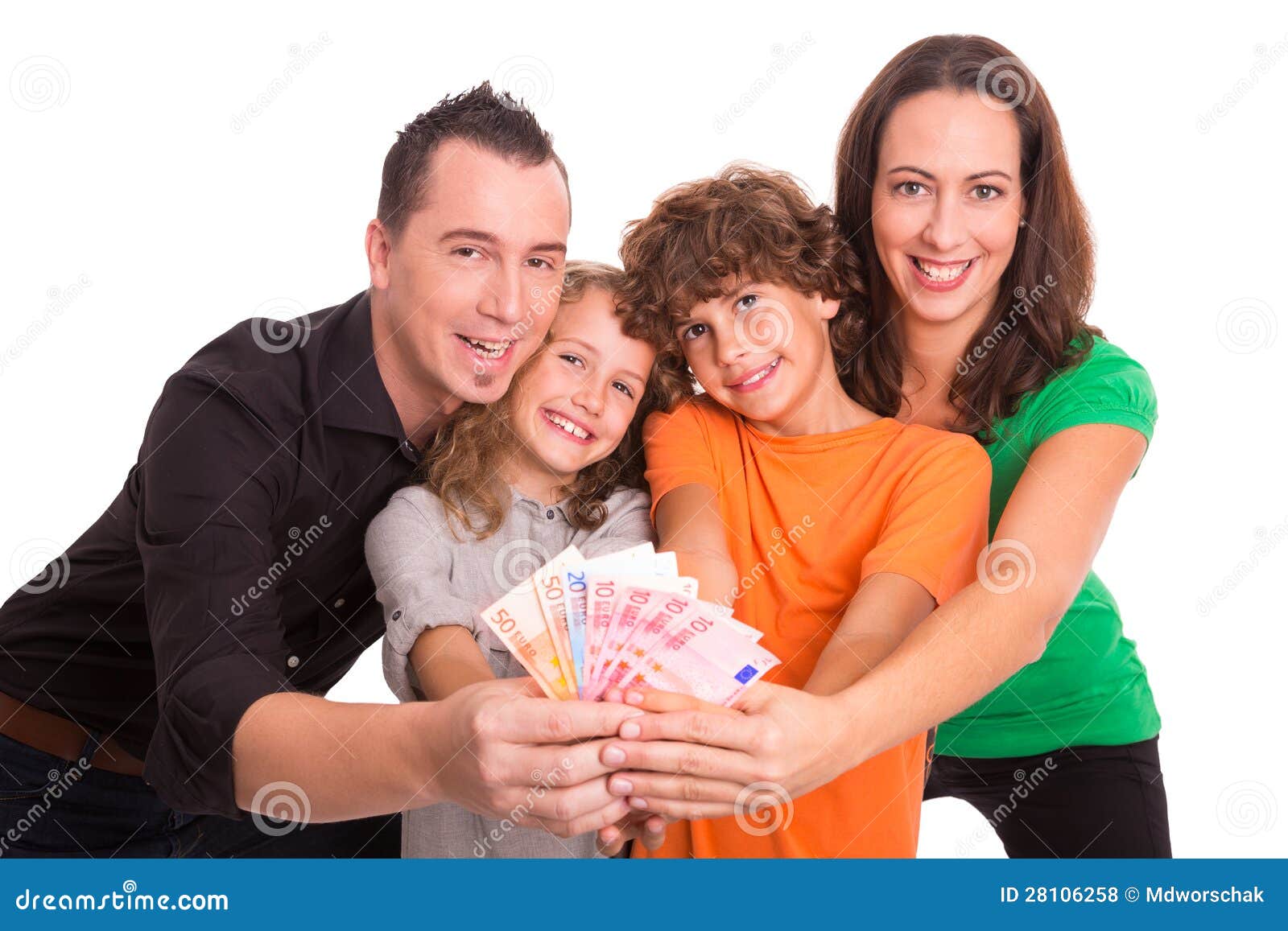 Young Family with Money in Their Hands Stock Photo - Image of ...