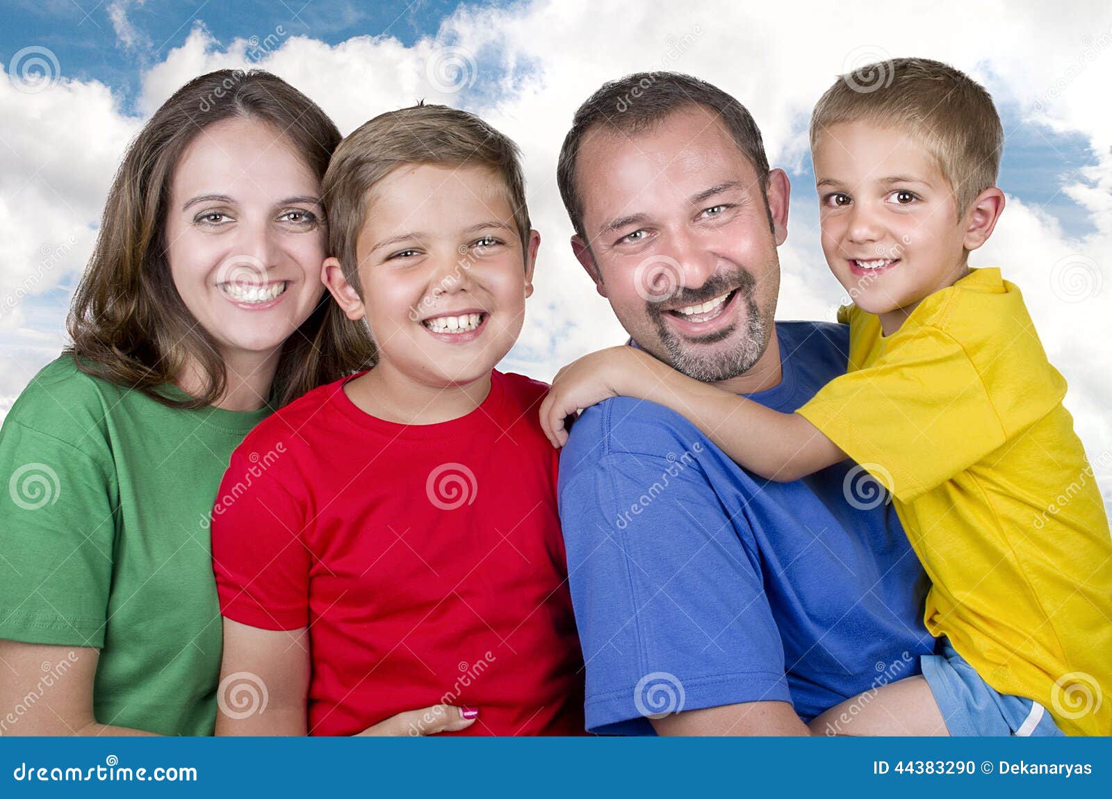 Young Family with Two Children Stock Photo - Image of embrace, bonds ...
