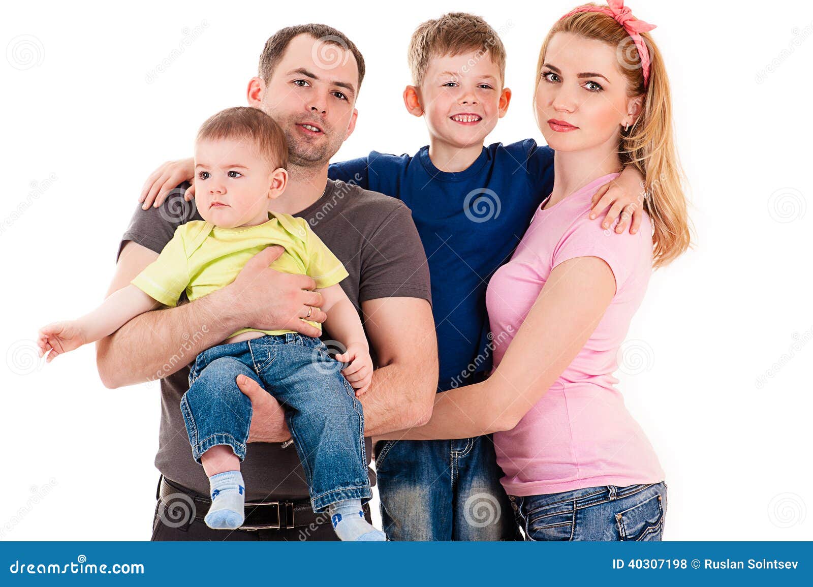 Young Family with Two Children Stock Photo - Image of young, boys: 40307198