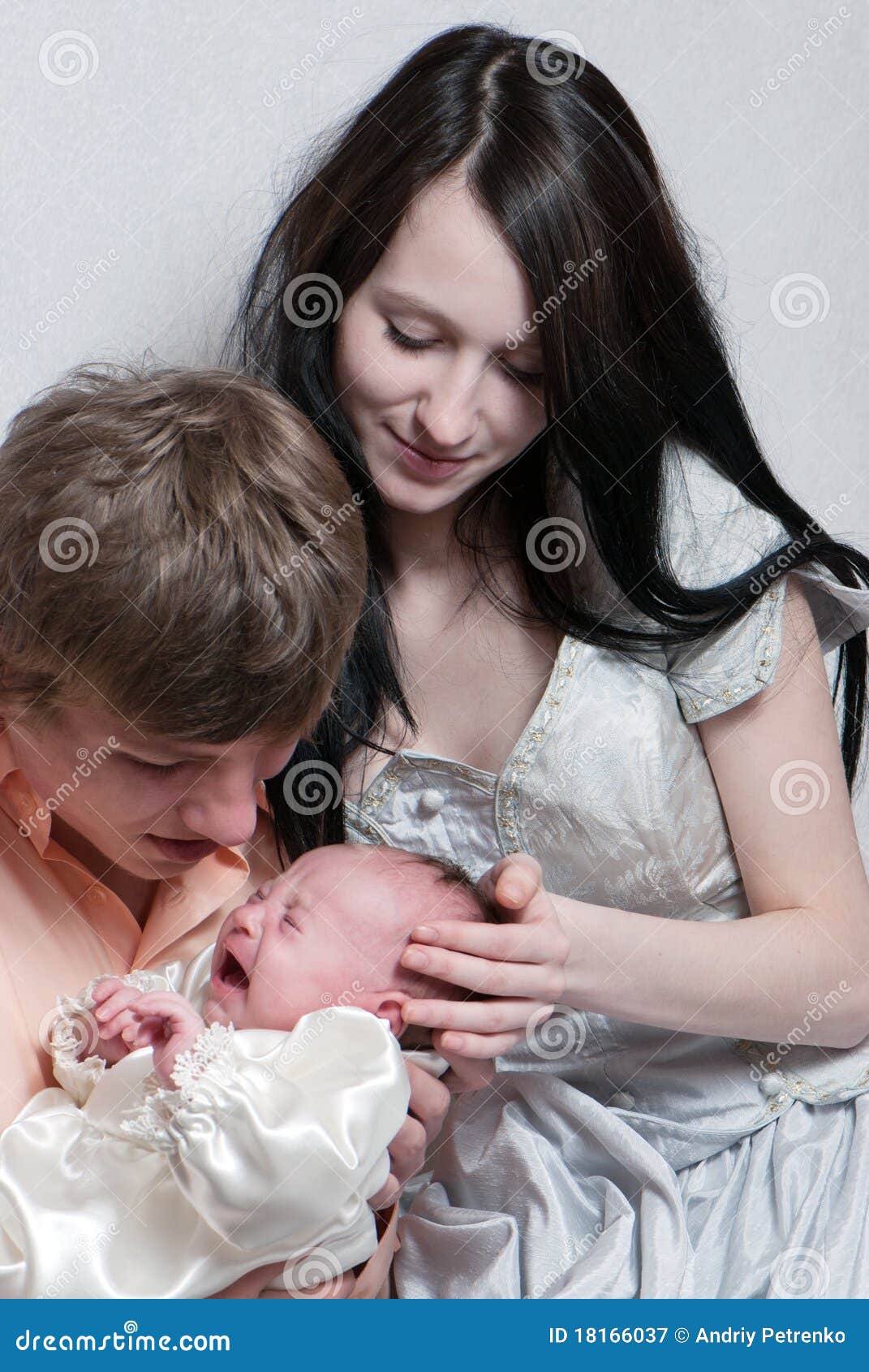 Young family on the white stock image. Image of parents - 18166037