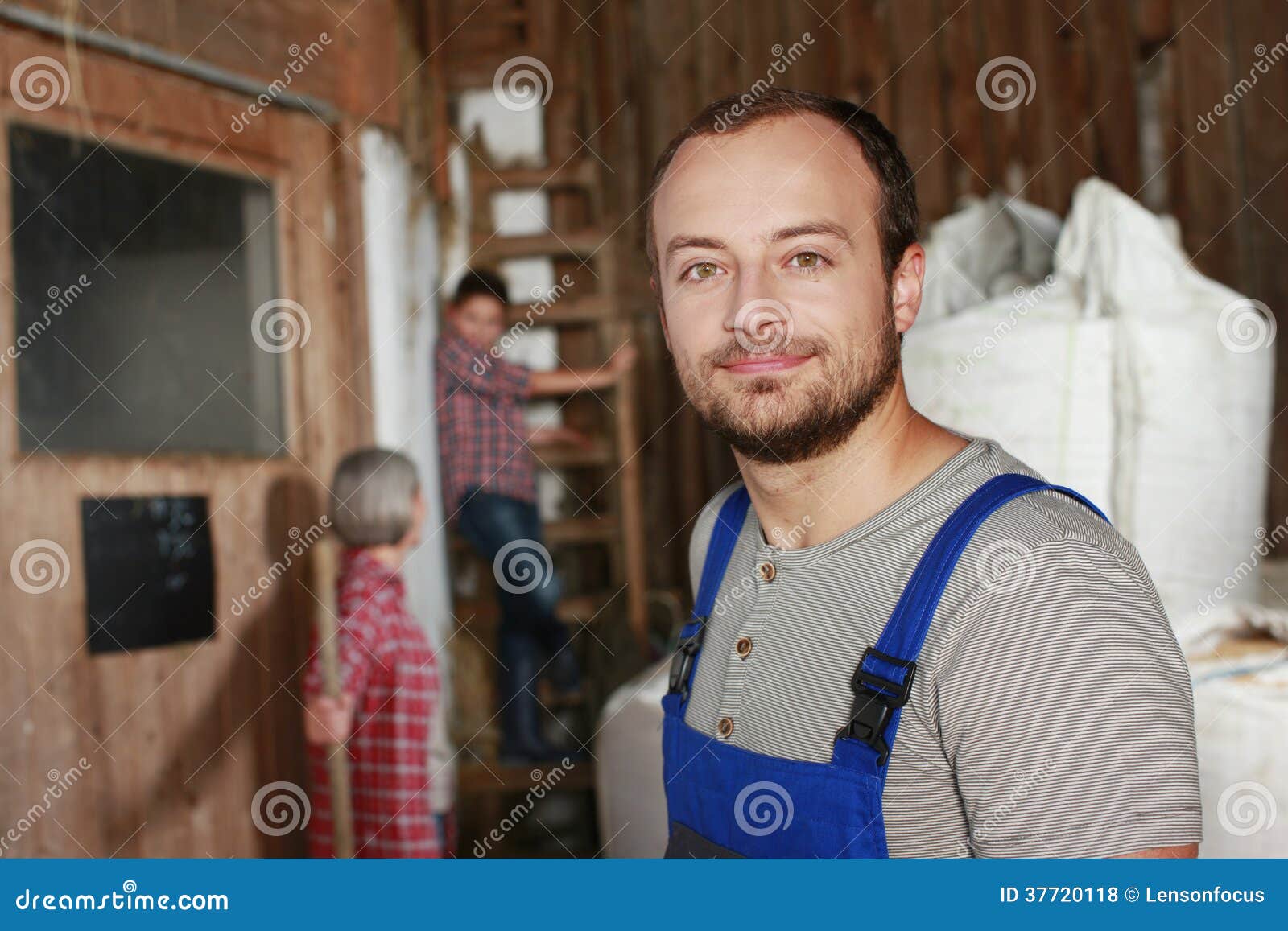 Young Farm Worker in the Barn Stock Photo - Image of rural, barn: 37720118