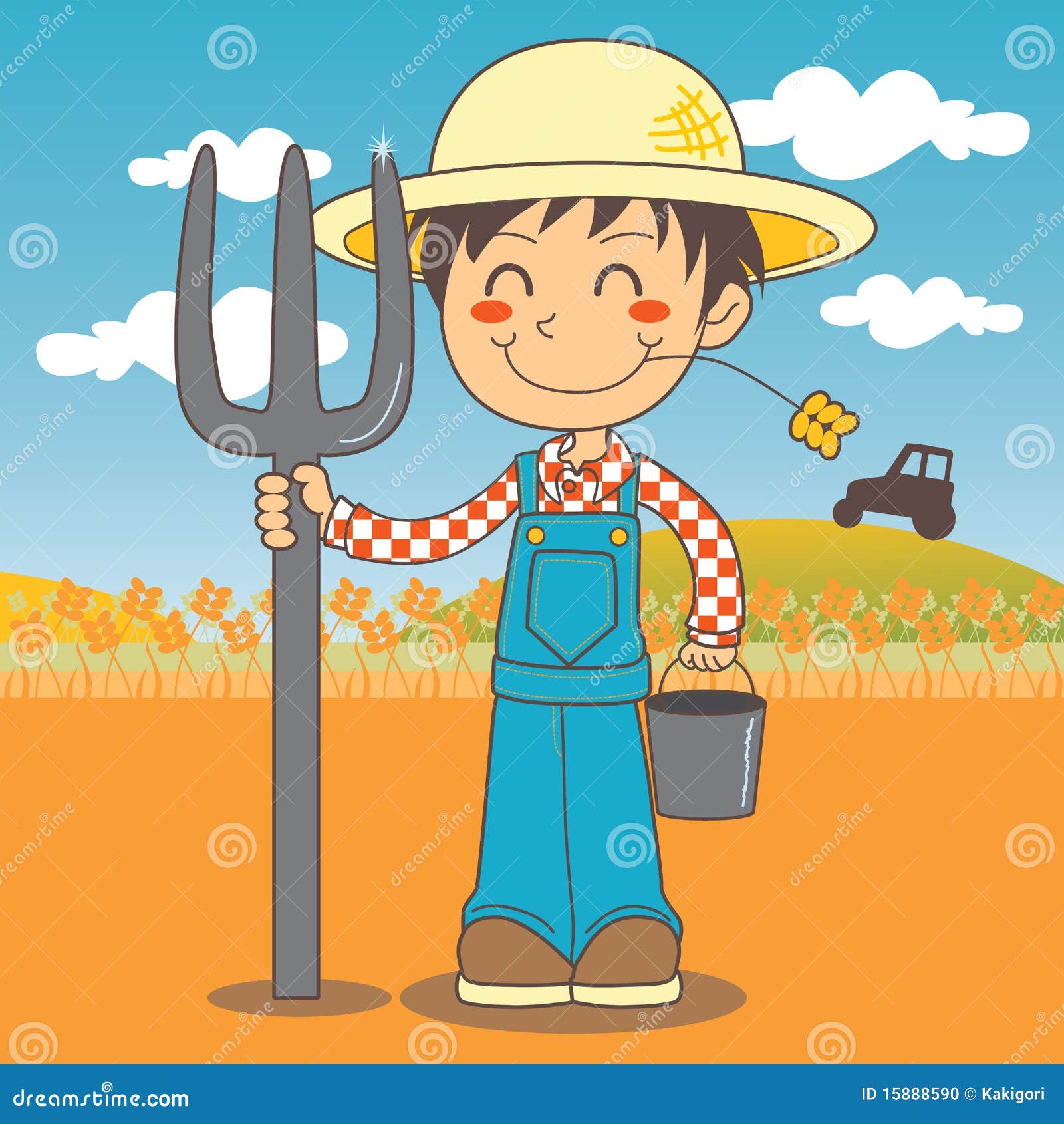Young farmer boy stock vector. Illustration of farm, farmer - 15888590