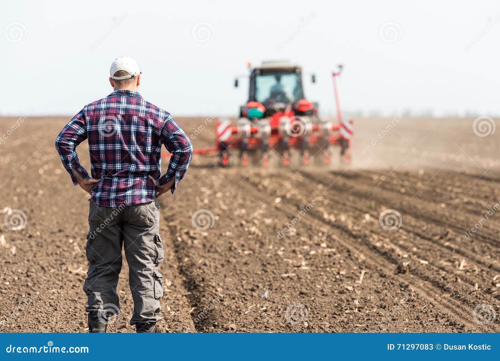 Young farmer on farmland stock image. Image of people - 71297083