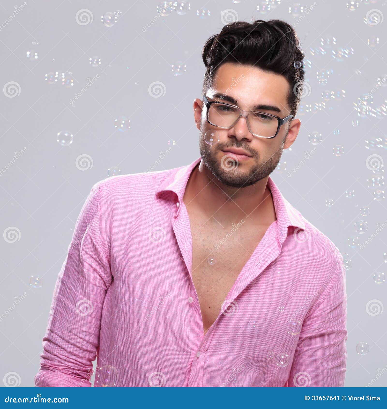 Young Fashion Man among Bubbles Stock Image - Image of hairstyle, smart ...