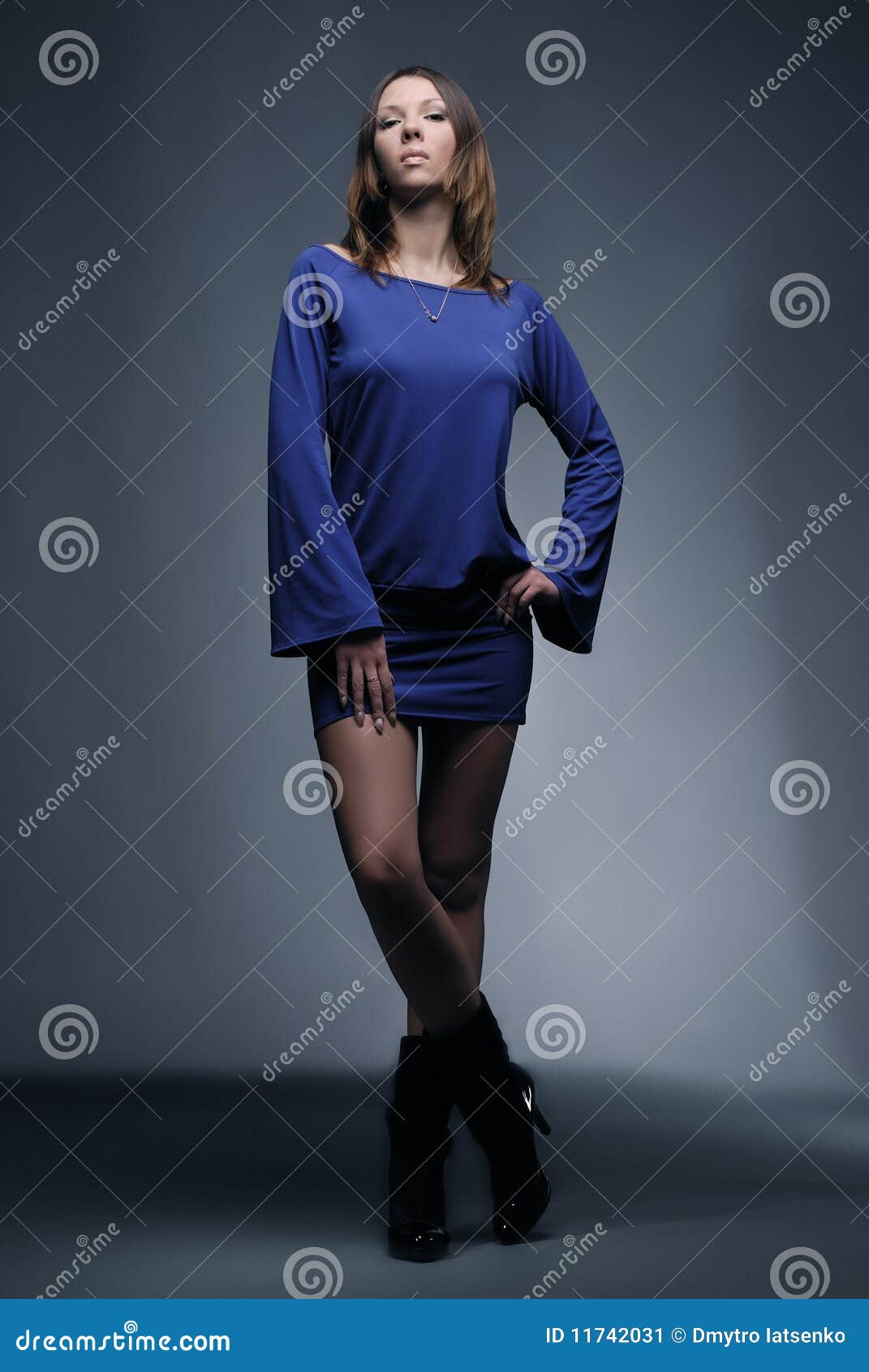 Young Fashion Model in Blue Stock Image - Image of person, adult: 11742031