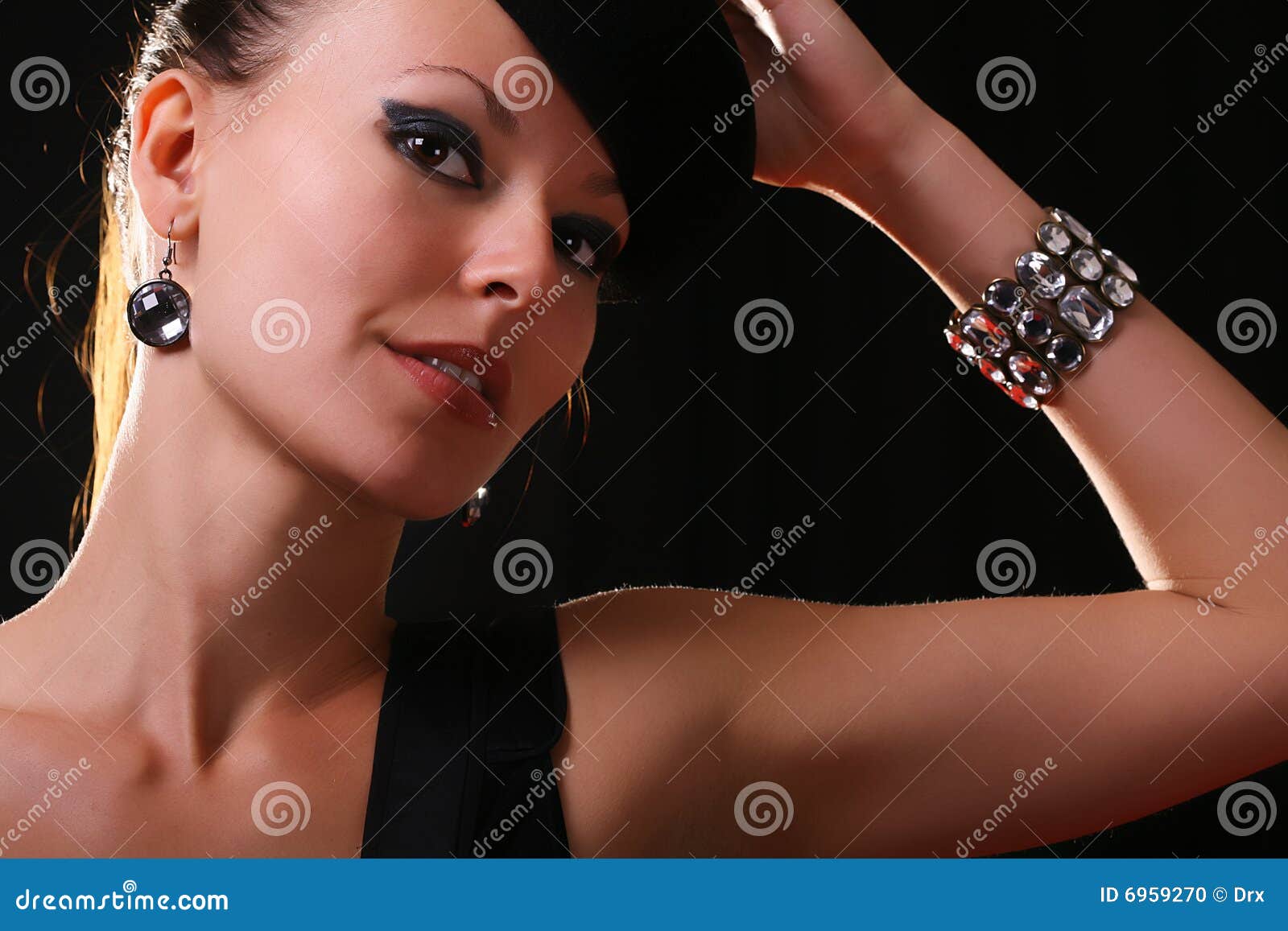 Young Fashion Model with Diamond Bracelet Stock Photo - Image of stye ...
