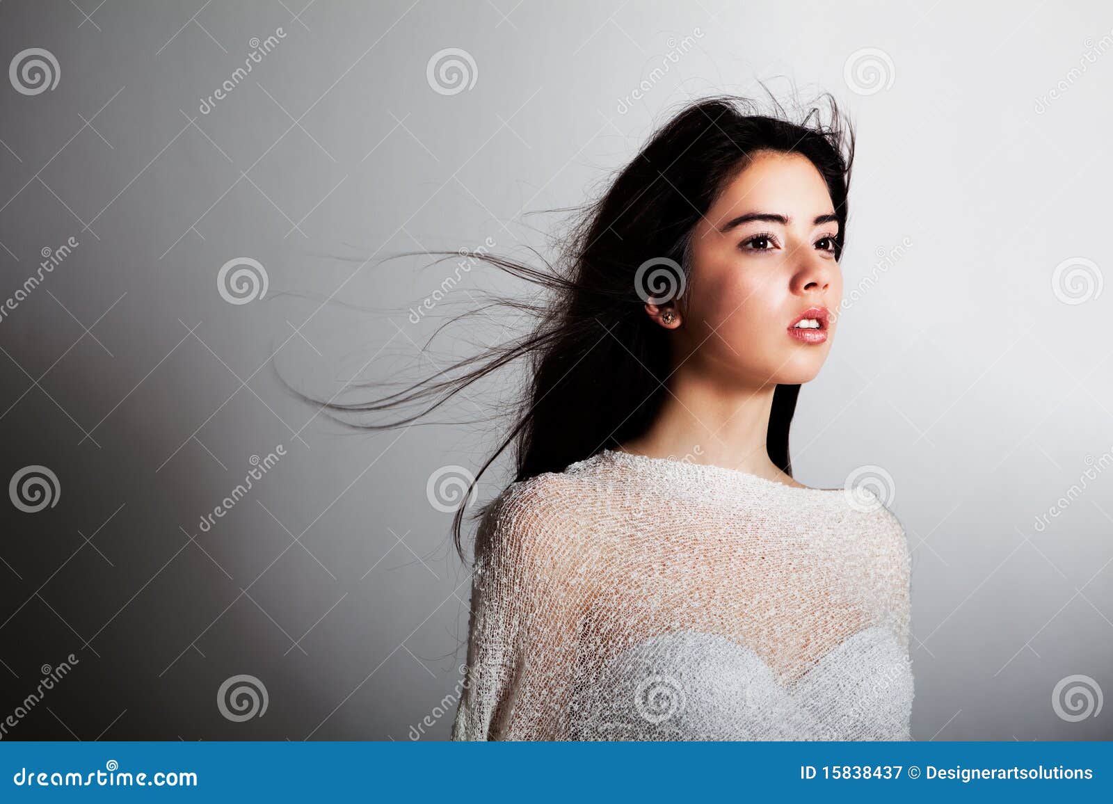 Young Fashion Model With Windswept Hair Picture. Image: 15838437