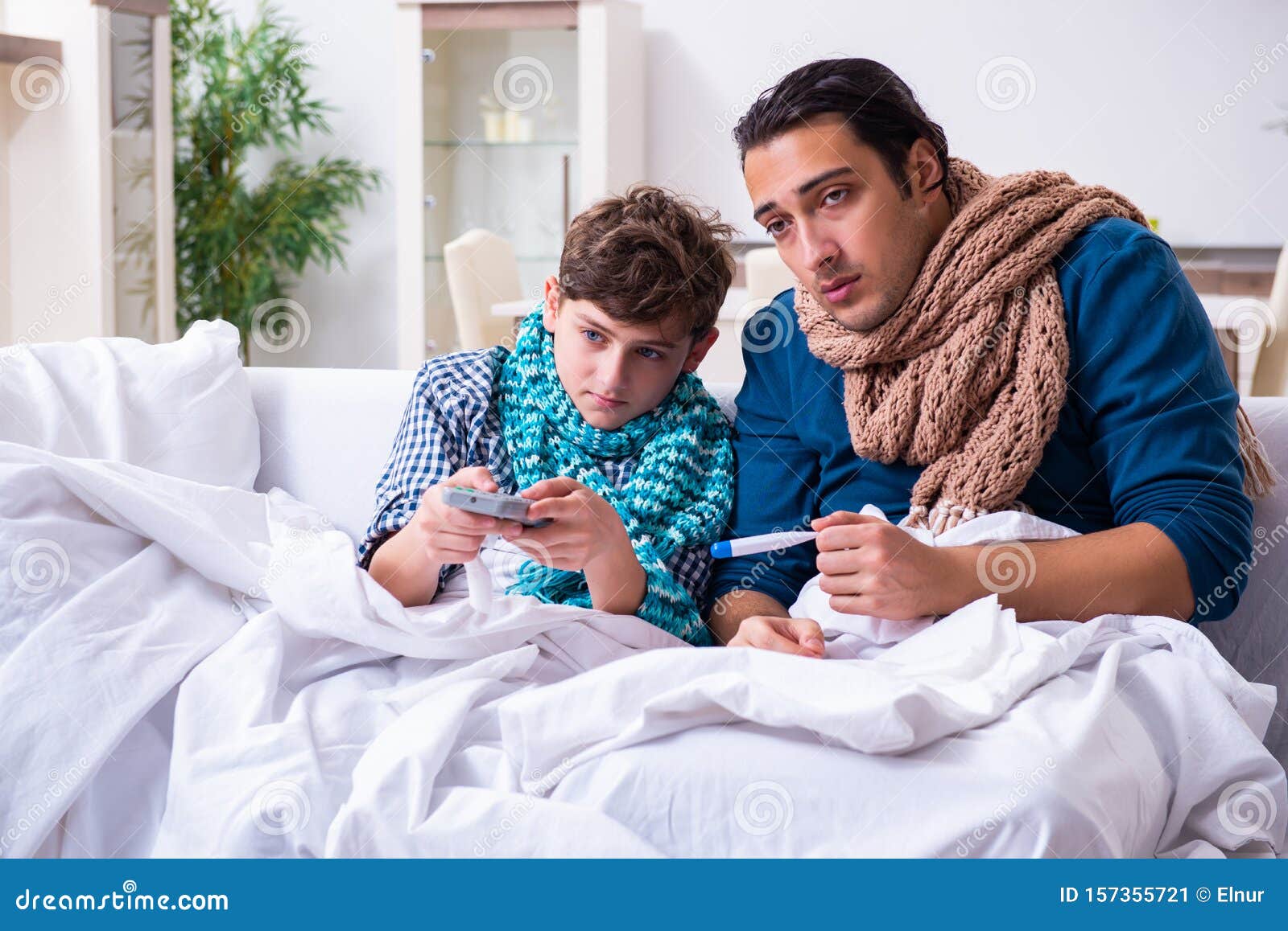 Young Father Caring for Sick Son Stock Image - Image of healthcare ...