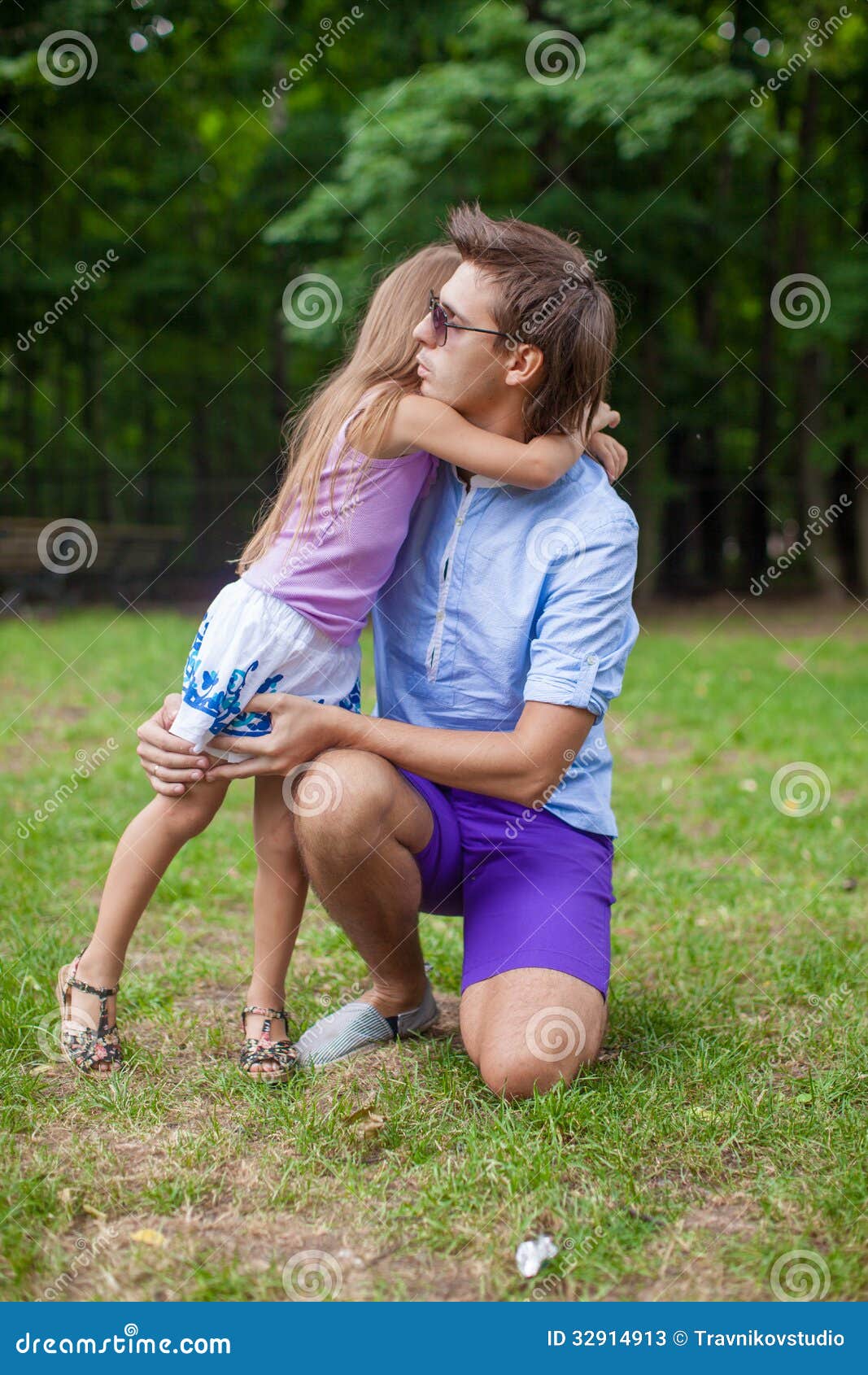 Young Father Hugging His Little Adorable Daughter Stock Photos - Image ...