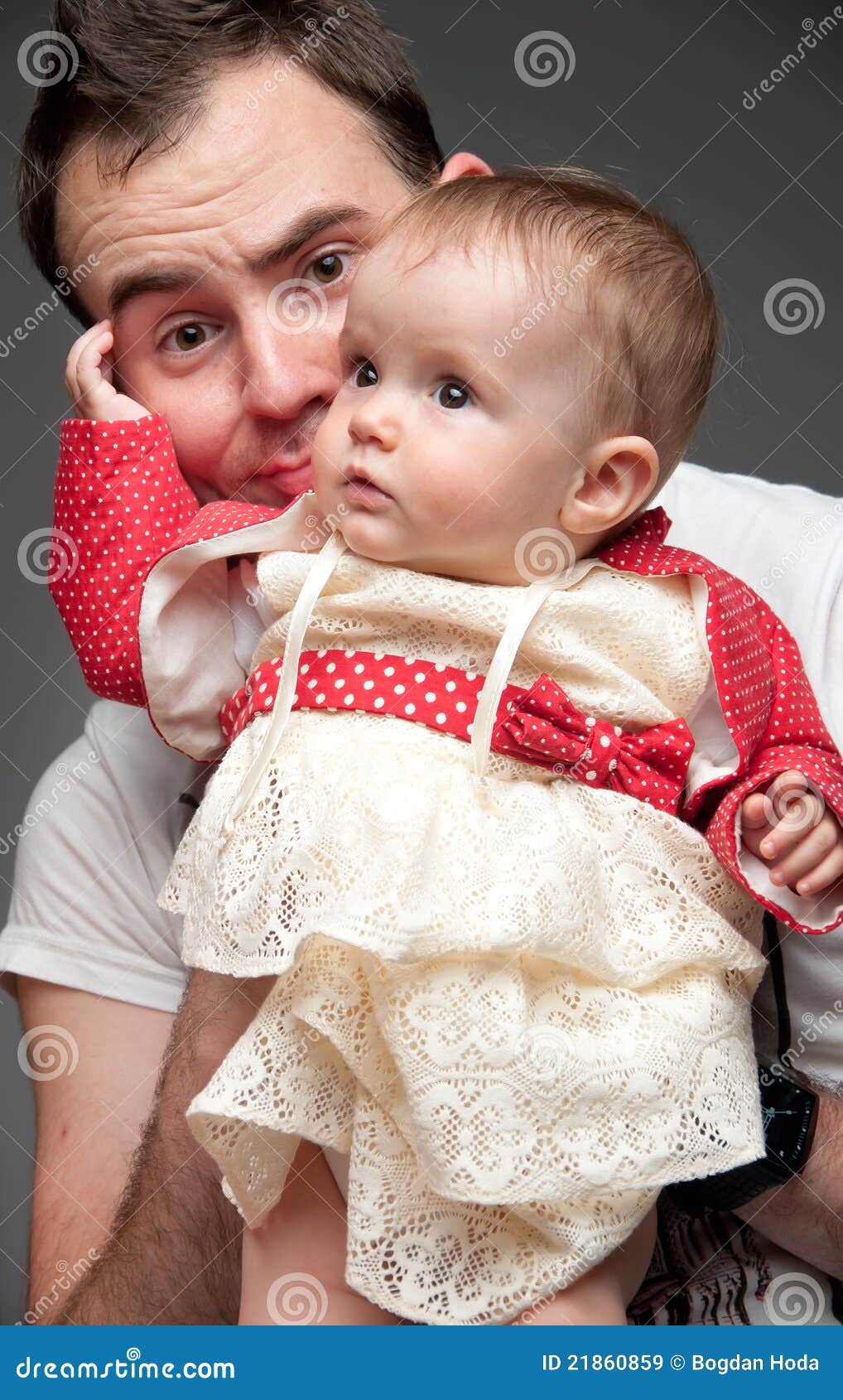 Young Father with No Clue on Raising a Child Stock Image - Image of ...