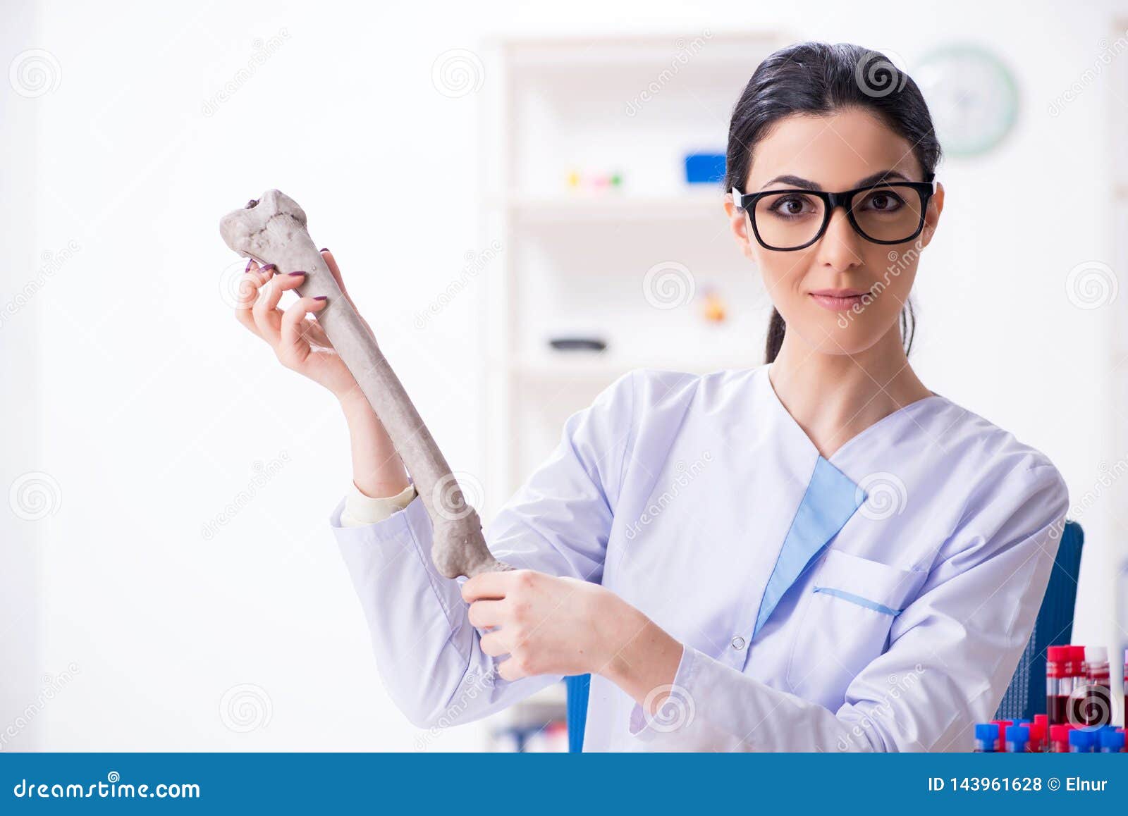 The Young Female Archaeologist Working in the Lab Stock Photo - Image ...