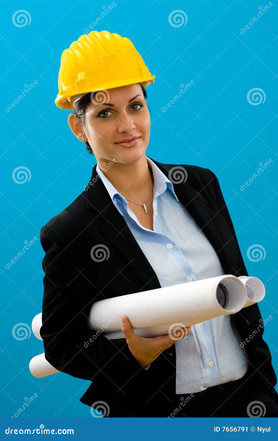 Young female architect stock image. Image of designer - 7656791