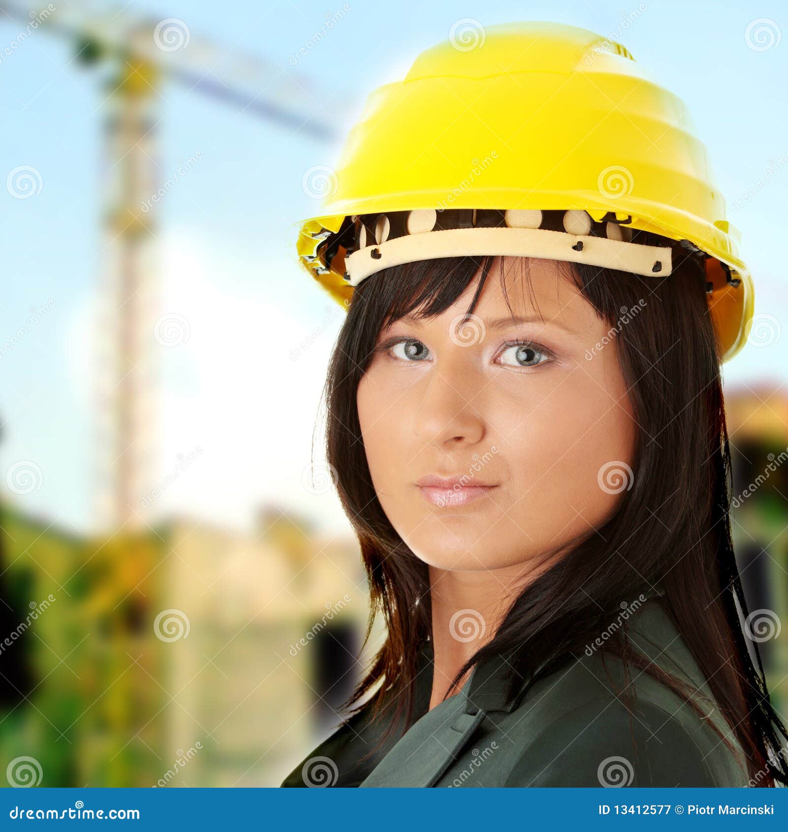 Young Female Architect or Builder Stock Image - Image of outdoor ...