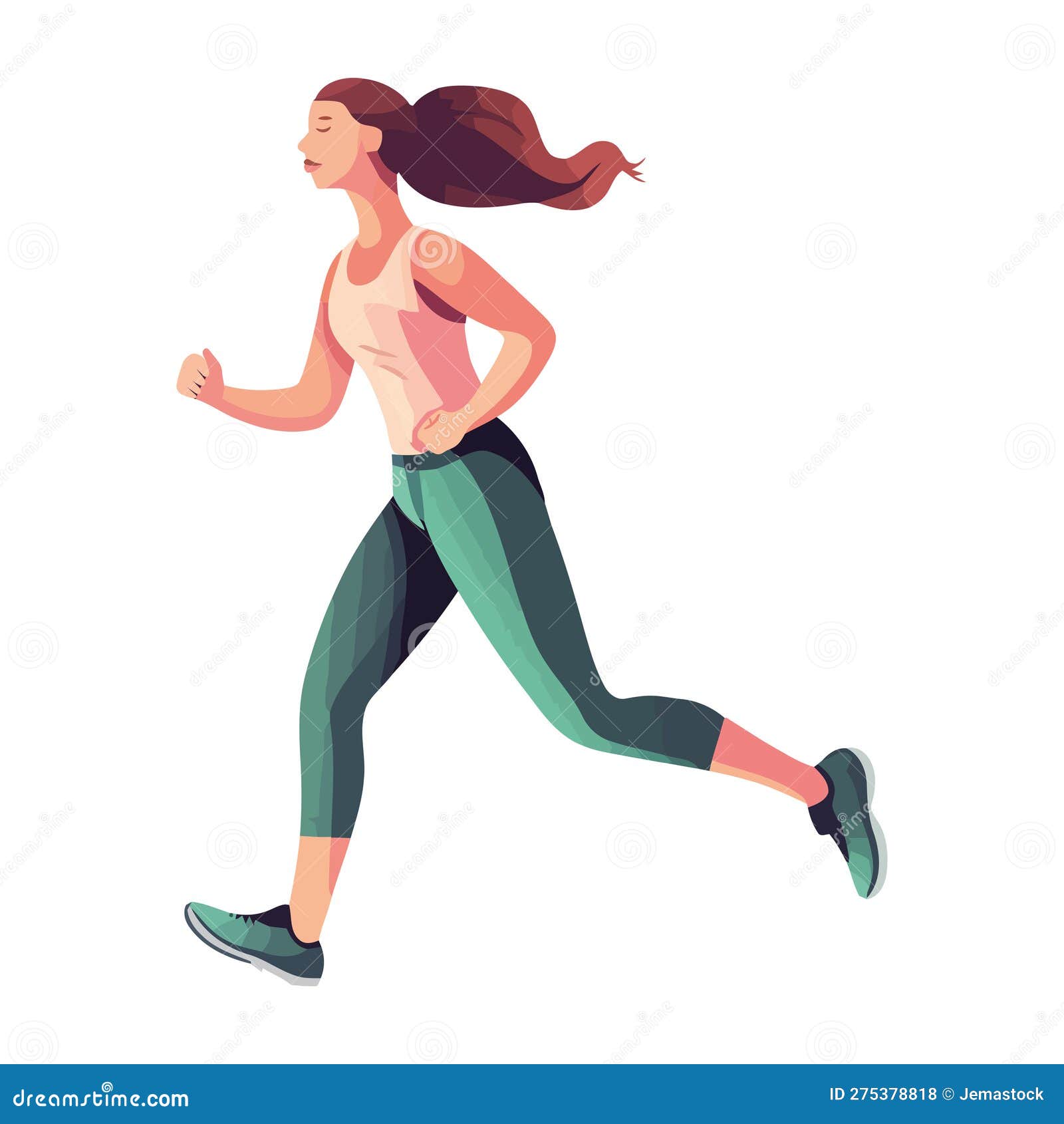 Female athlete running stock vector. Illustration of race - 275378818