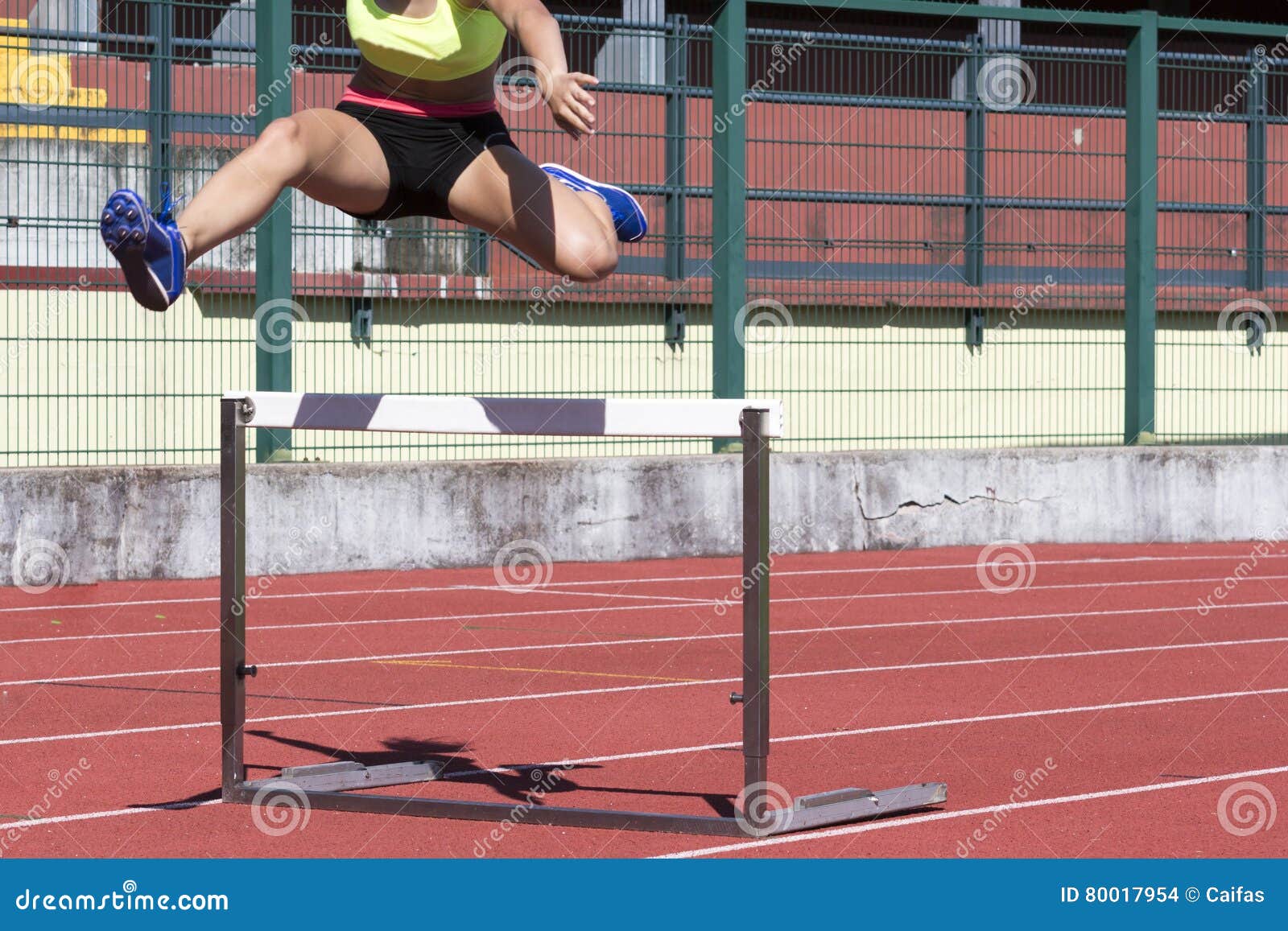 Young Female Athlete Running the Obstacle Course Stock Photo - Image of ...