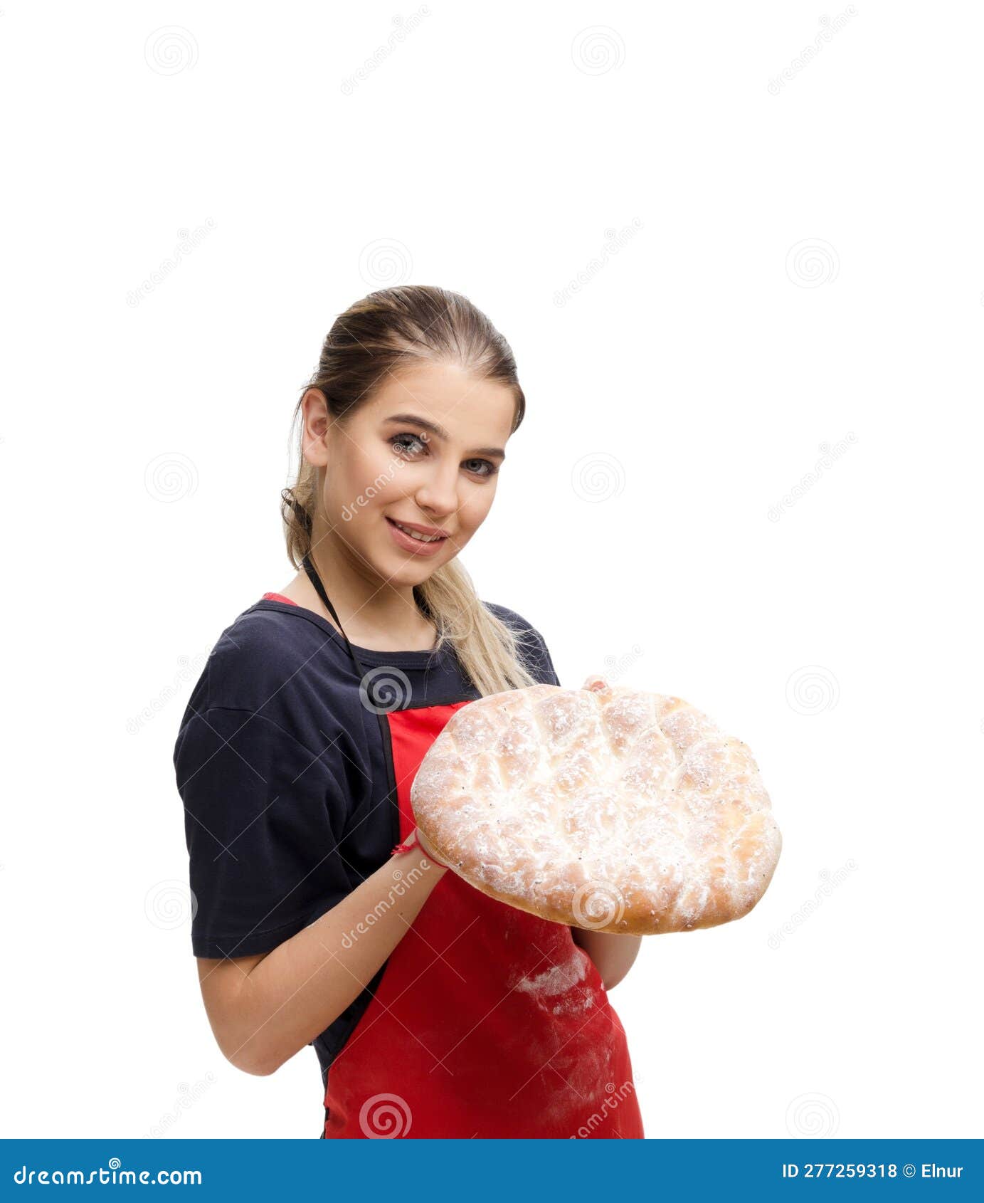 Young Female Baker on White Stock Photo - Image of housewife, bake ...