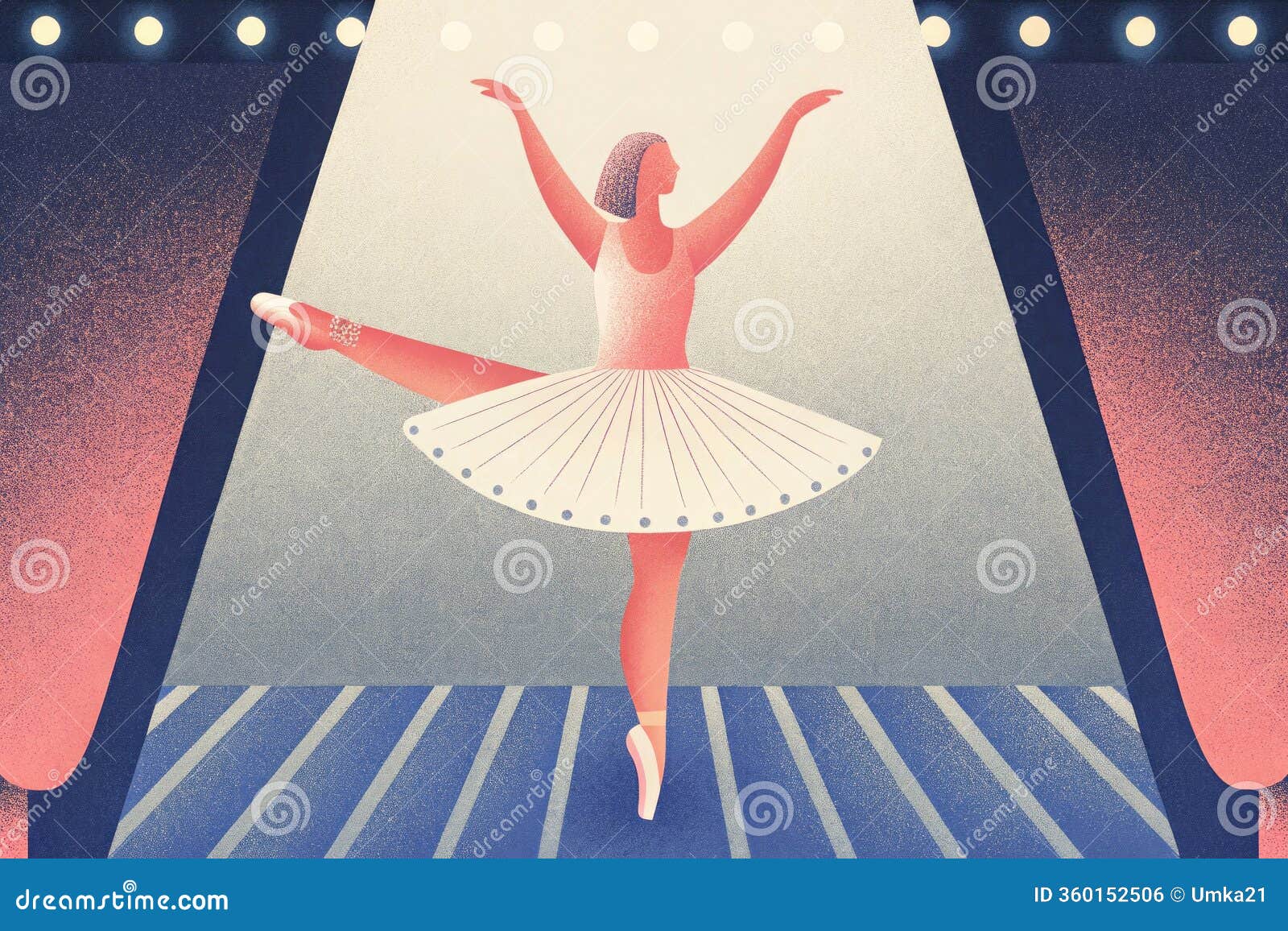 Young Female Ballerina Performing Under Spotlight on Stage Stock ...