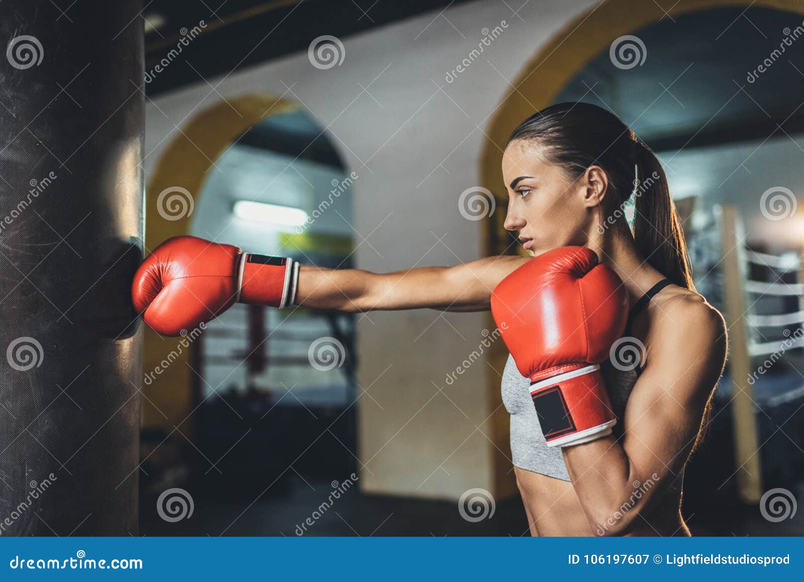 Young female boxer stock image. Image of inside, sports - 106197607