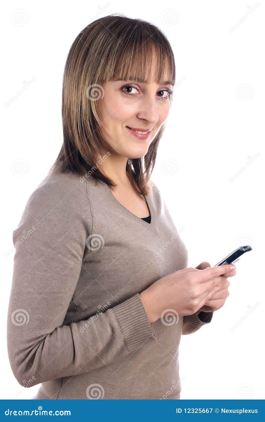 Young Female Call by Cell Phone Stock Image - Image of isolated ...