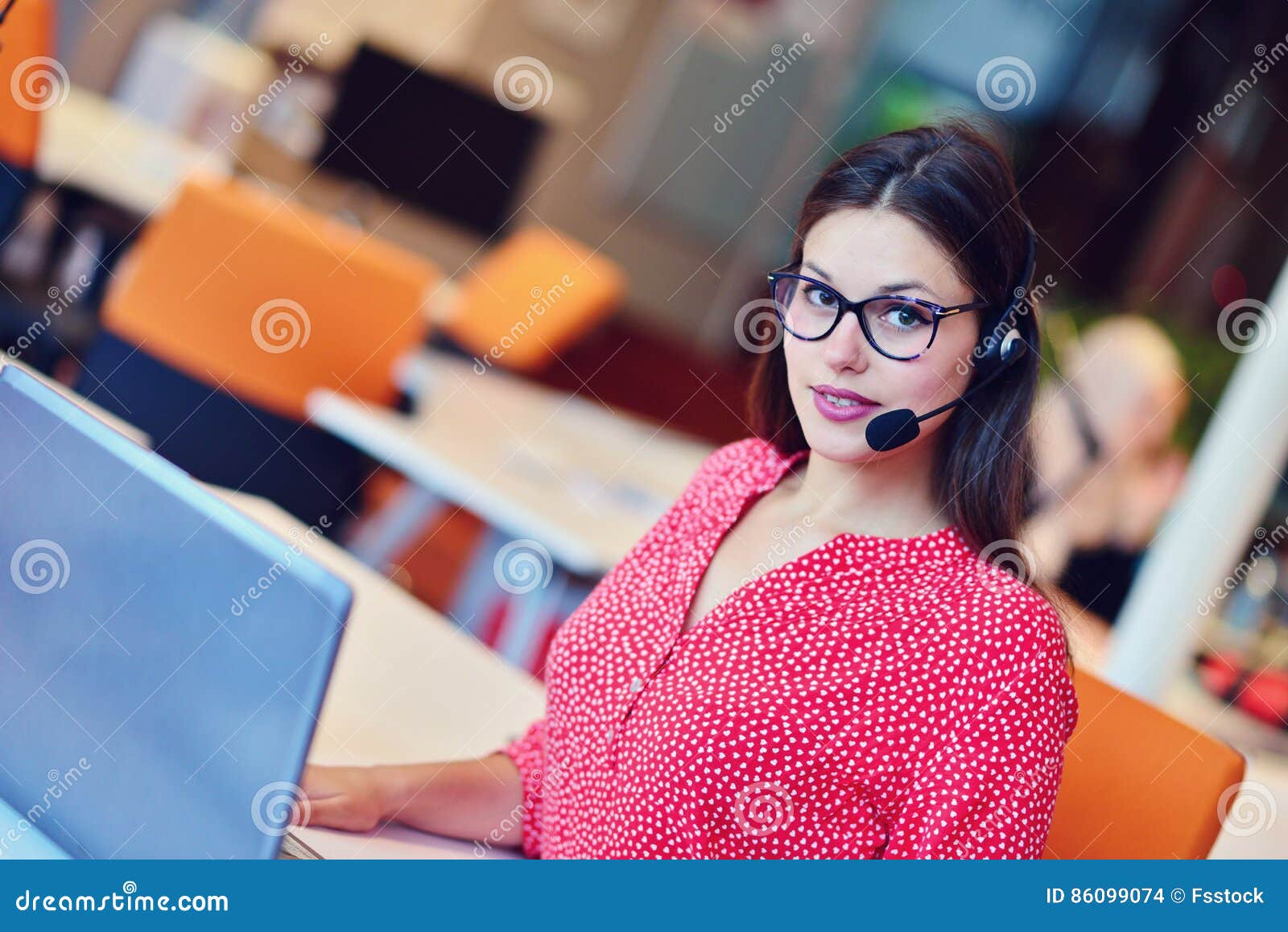 Young Female in Call Center Team Stock Photo - Image of coworkers ...