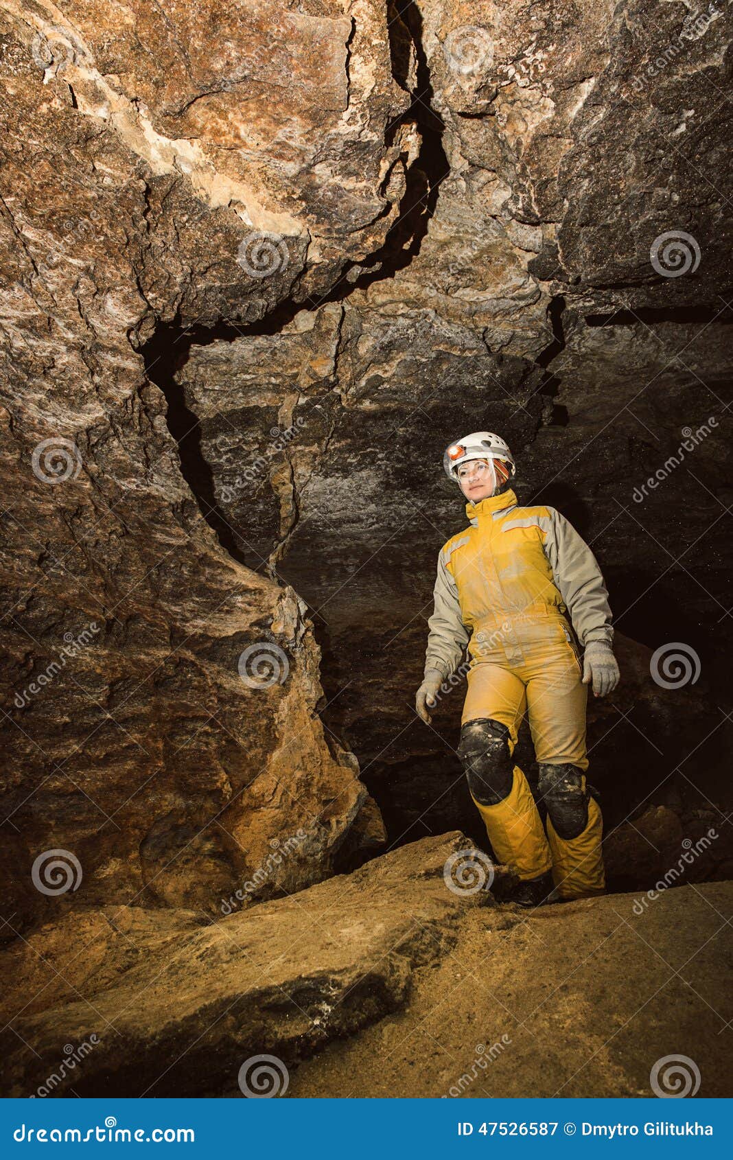 Caver Exploring The Cave Stock Photography | CartoonDealer.com #28127306