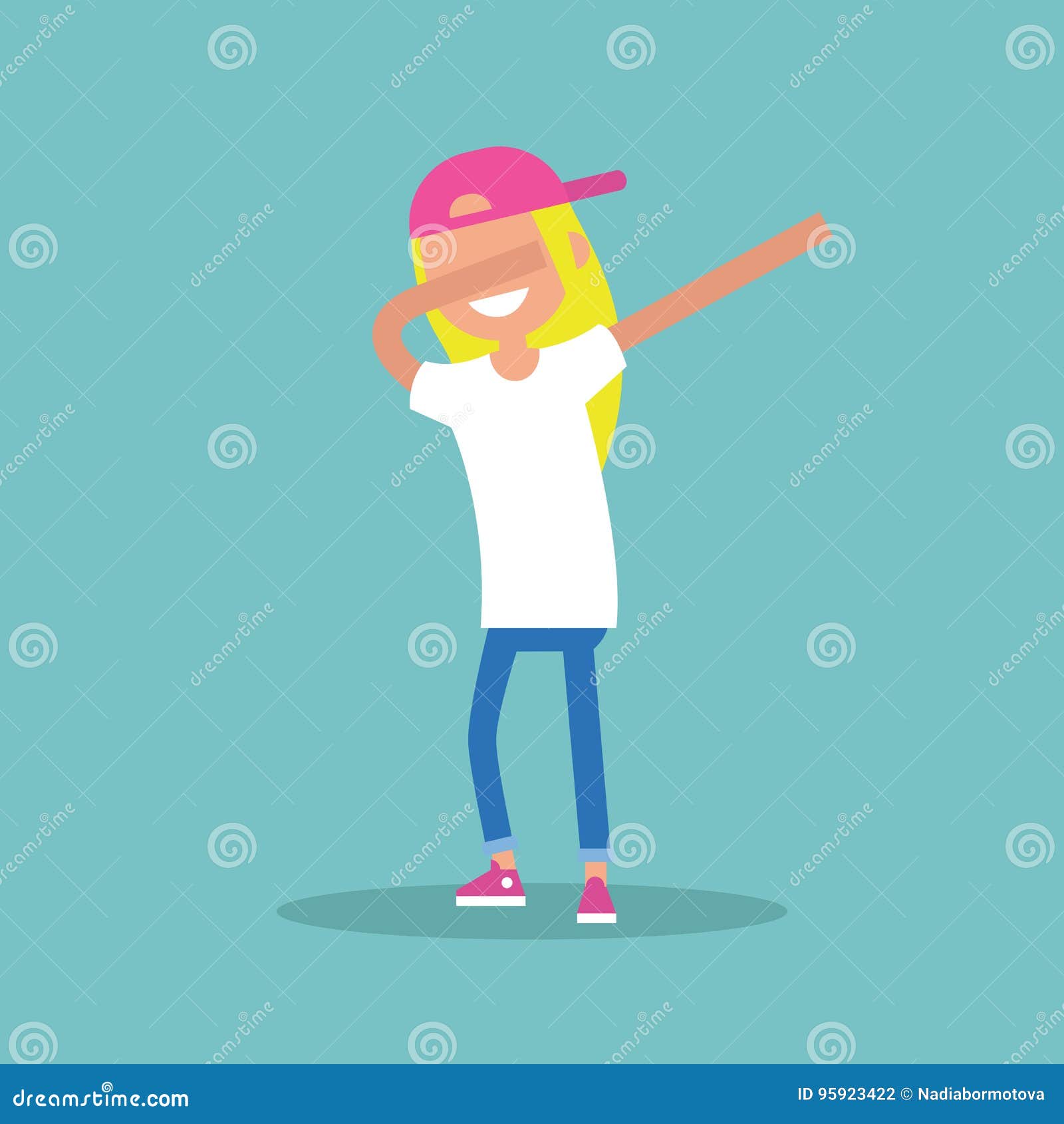 Young Female Character Making DAB Dance Stock Illustration ...