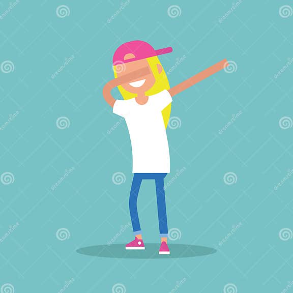 Young Female Character Making DAB Dance Stock Illustration ...