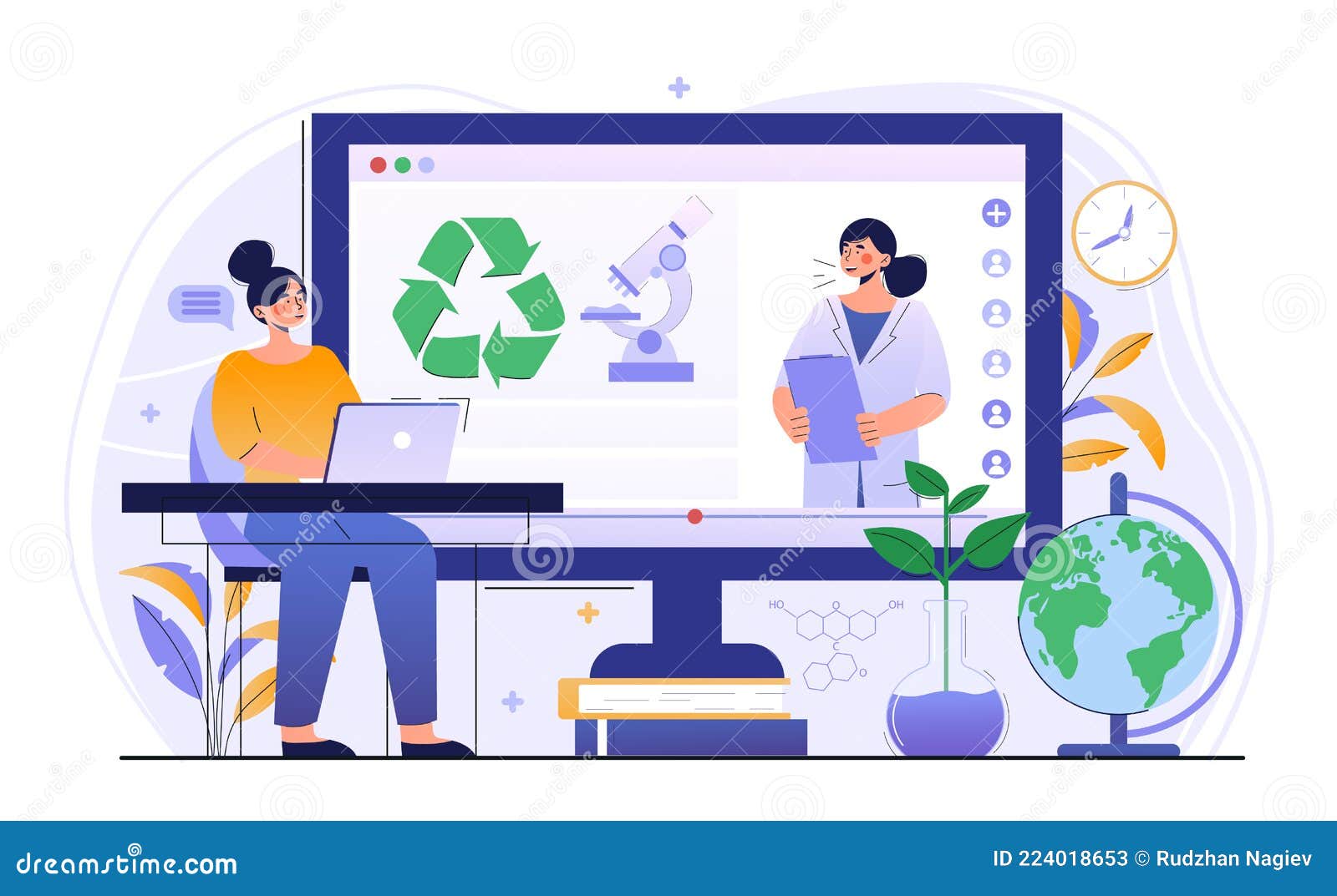 Cartoon Ecologist People, Marching And Protesting With A Big Green Fist ...