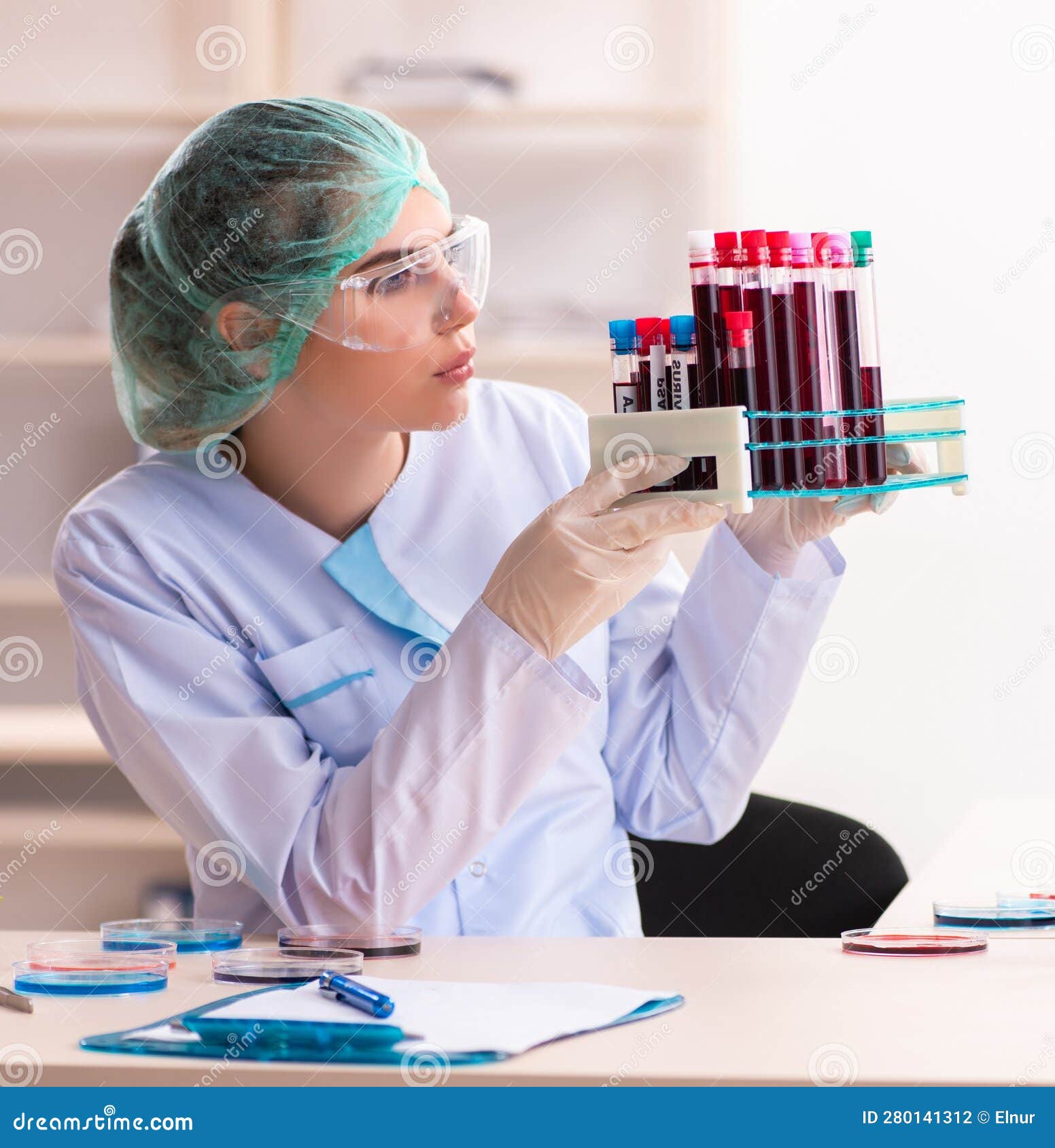 Young Female Chemist Working in the Lab Stock Photo - Image of ...