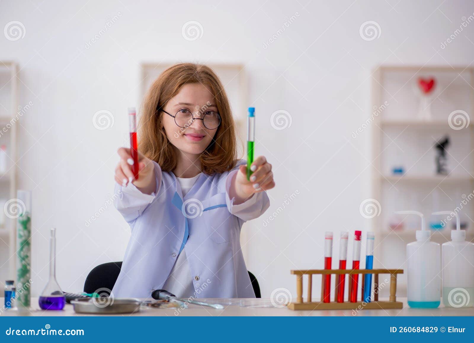 Young Female Chemist Working at the Lab Stock Image - Image of health ...