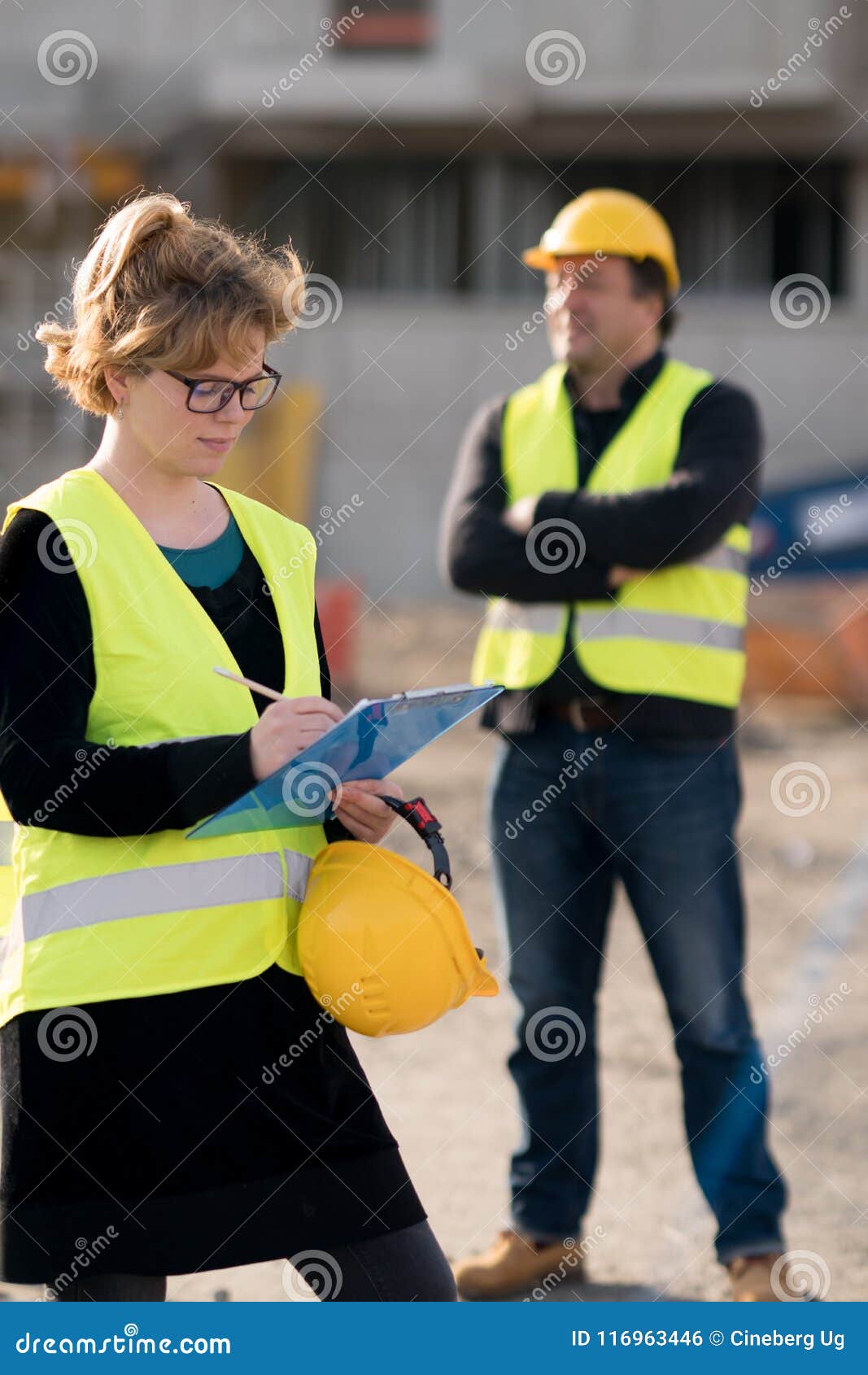Female Civil Engineer at Work on Construction Site Stock Photo - Image ...