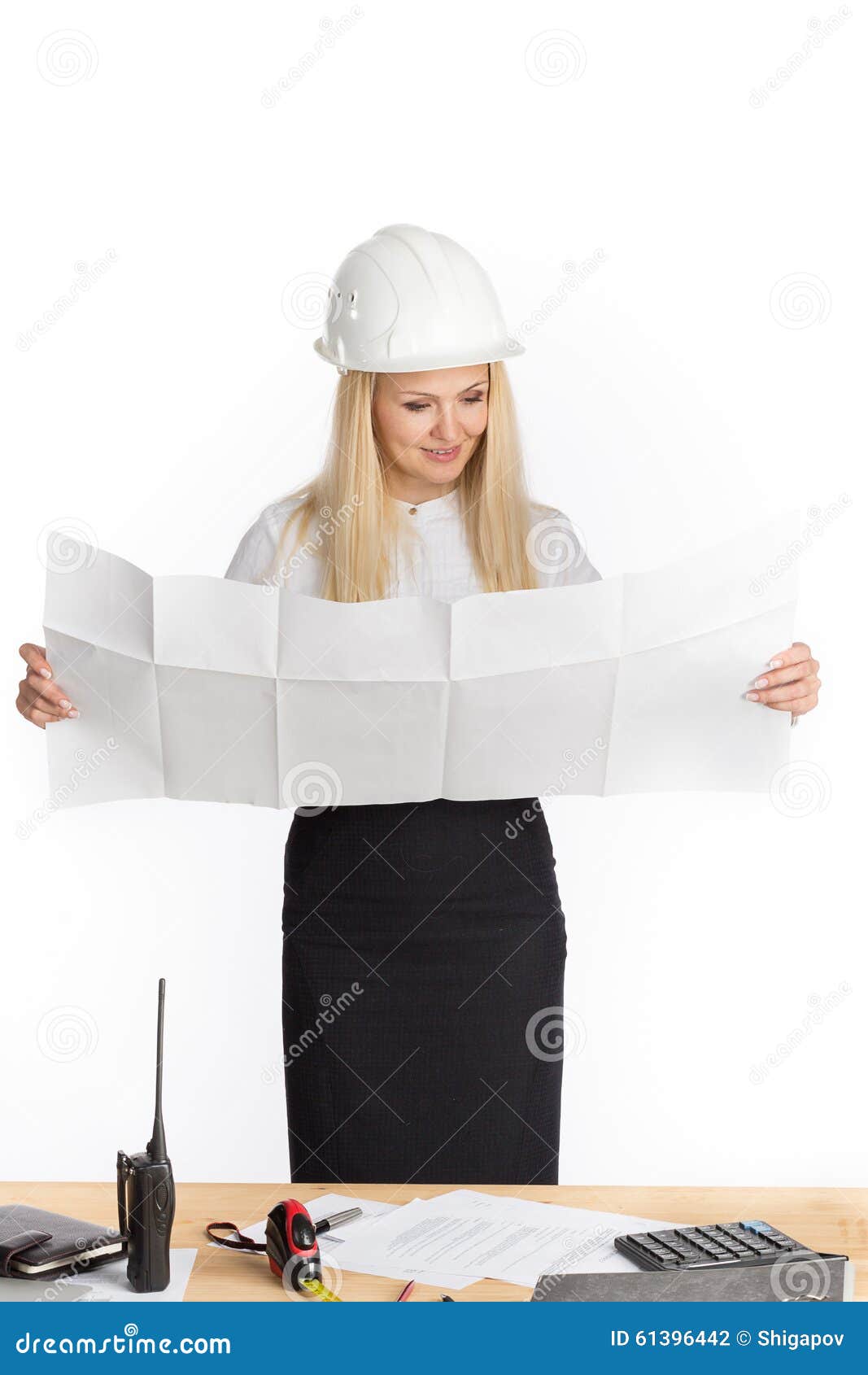 Young Female Construction Specialist Stock Photo - Image of isolated ...