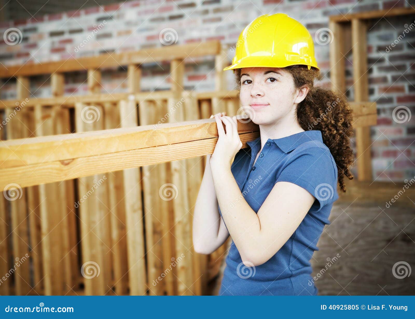 Young Female Construction Worker Stock Image - Image of builder, safety ...