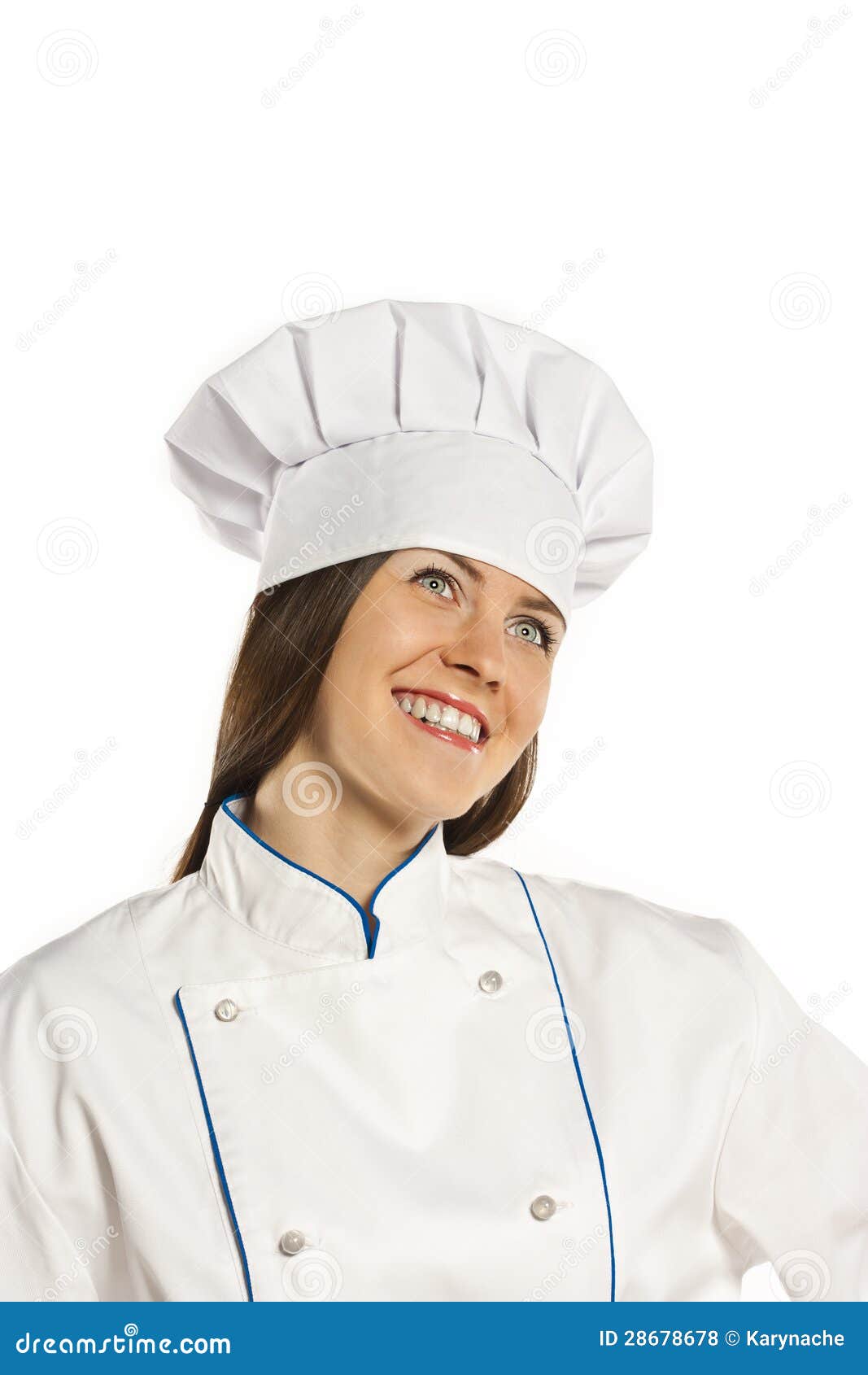 Young Female Cook Looking at Camera and Smiling Stock Photo - Image of ...