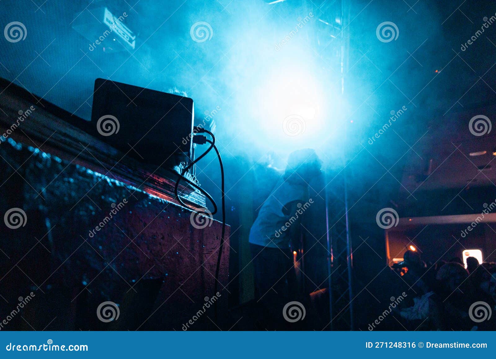 Young Female Dancer on a Stage in Club with Speaker on the Table Stock ...