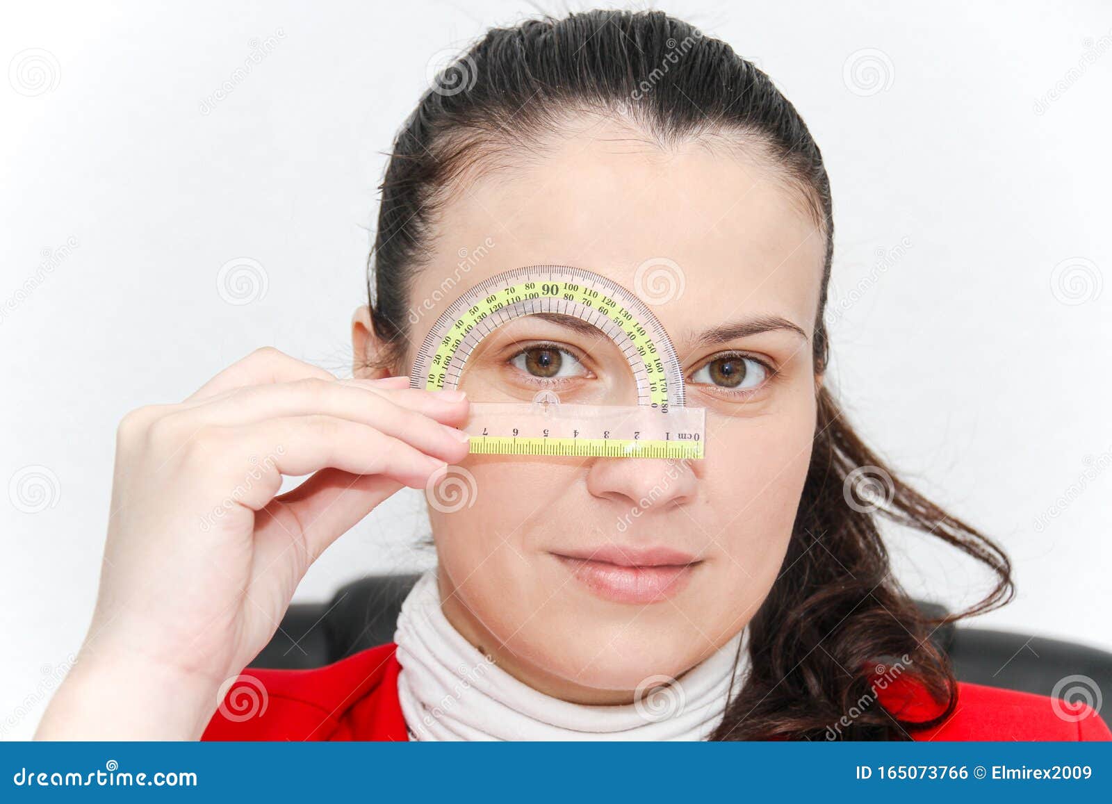 Young Female Designer with Rulers Stock Photo - Image of drawing ...
