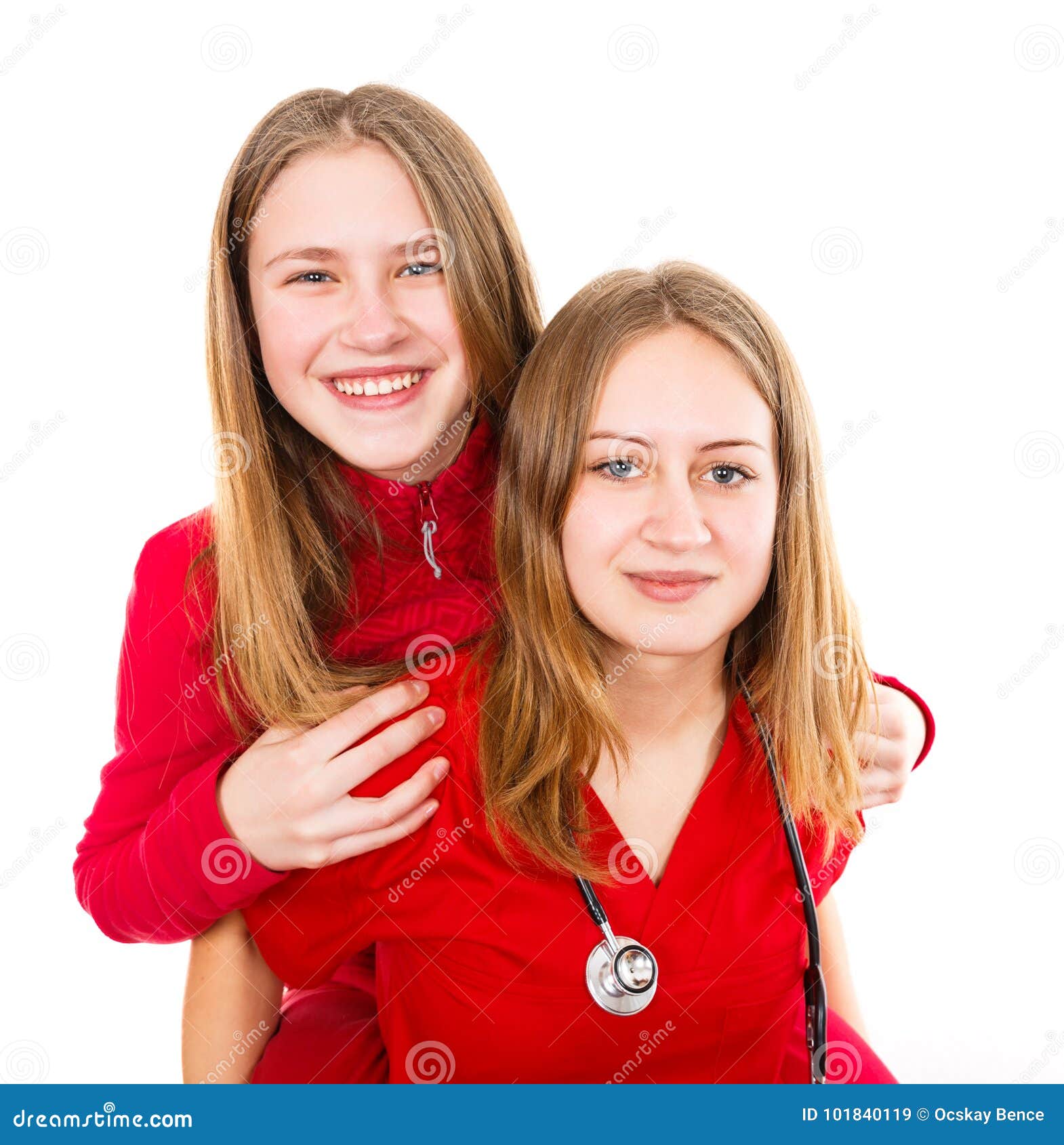 Young Female Doctor and Her Sister Stock Image - Image of healthcare ...